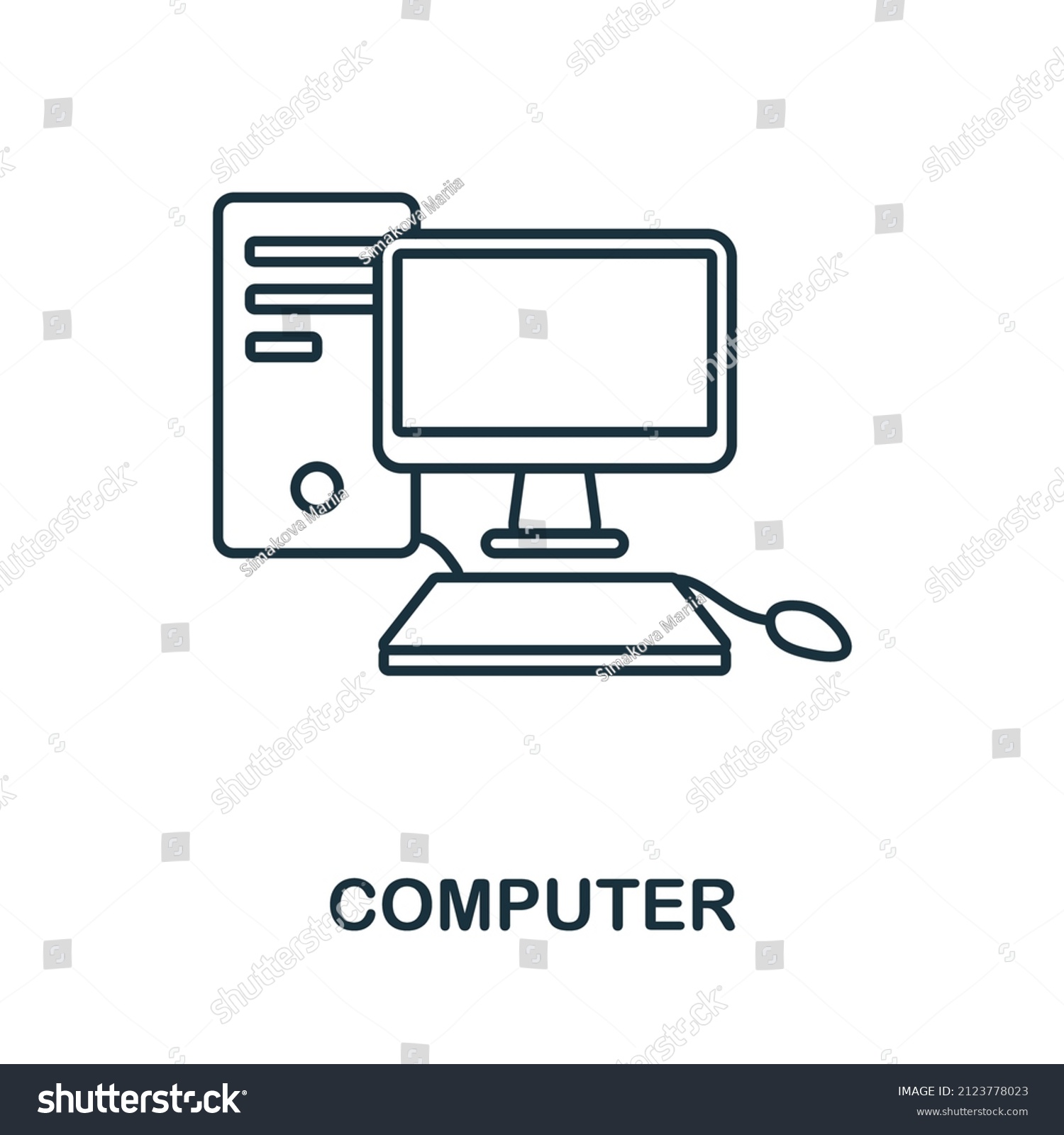 Computer Icon Line Element Technology Collection Stock Vector (Royalty ...