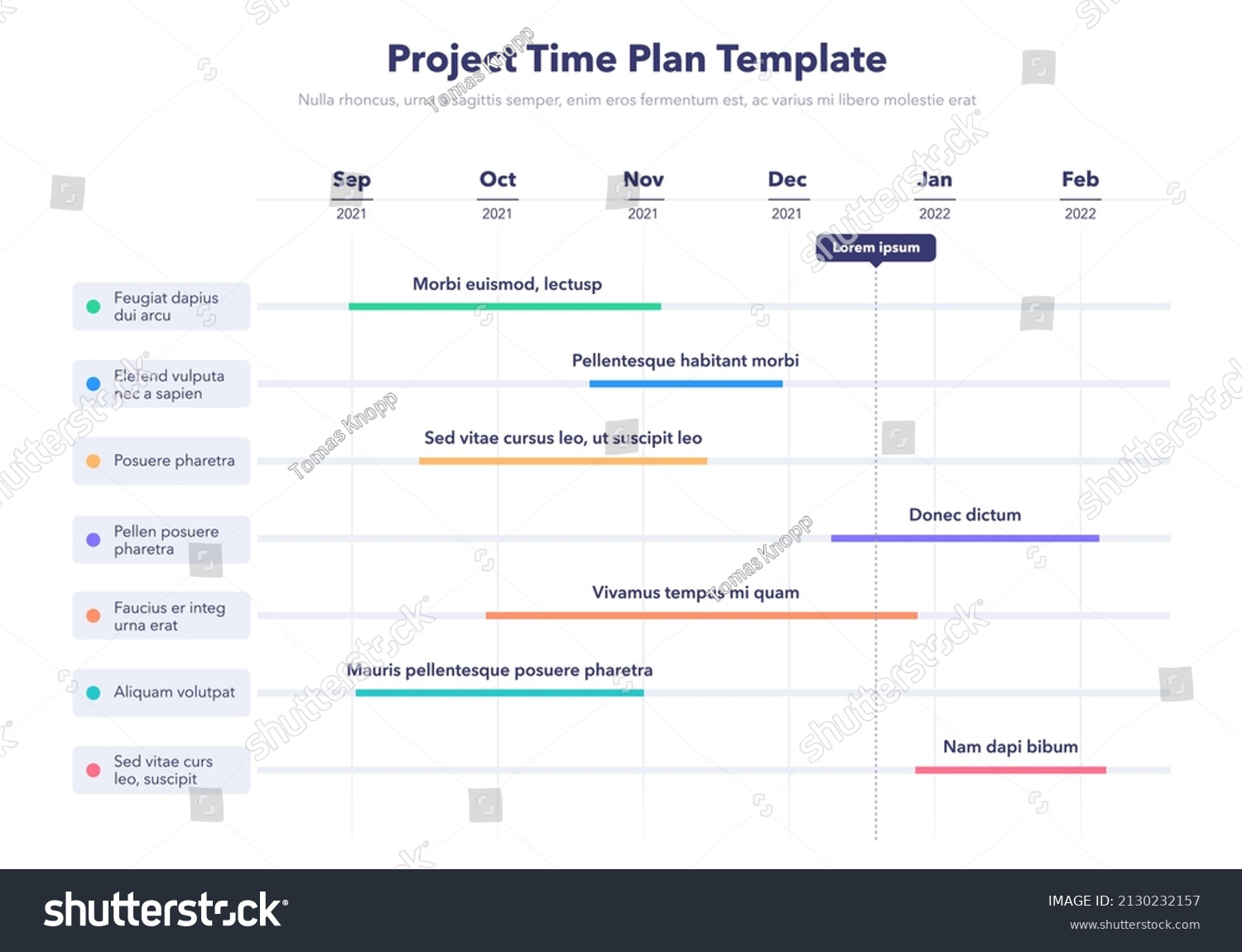 Business Project Time Plan Template Seven Stock Vector (Royalty Free ...