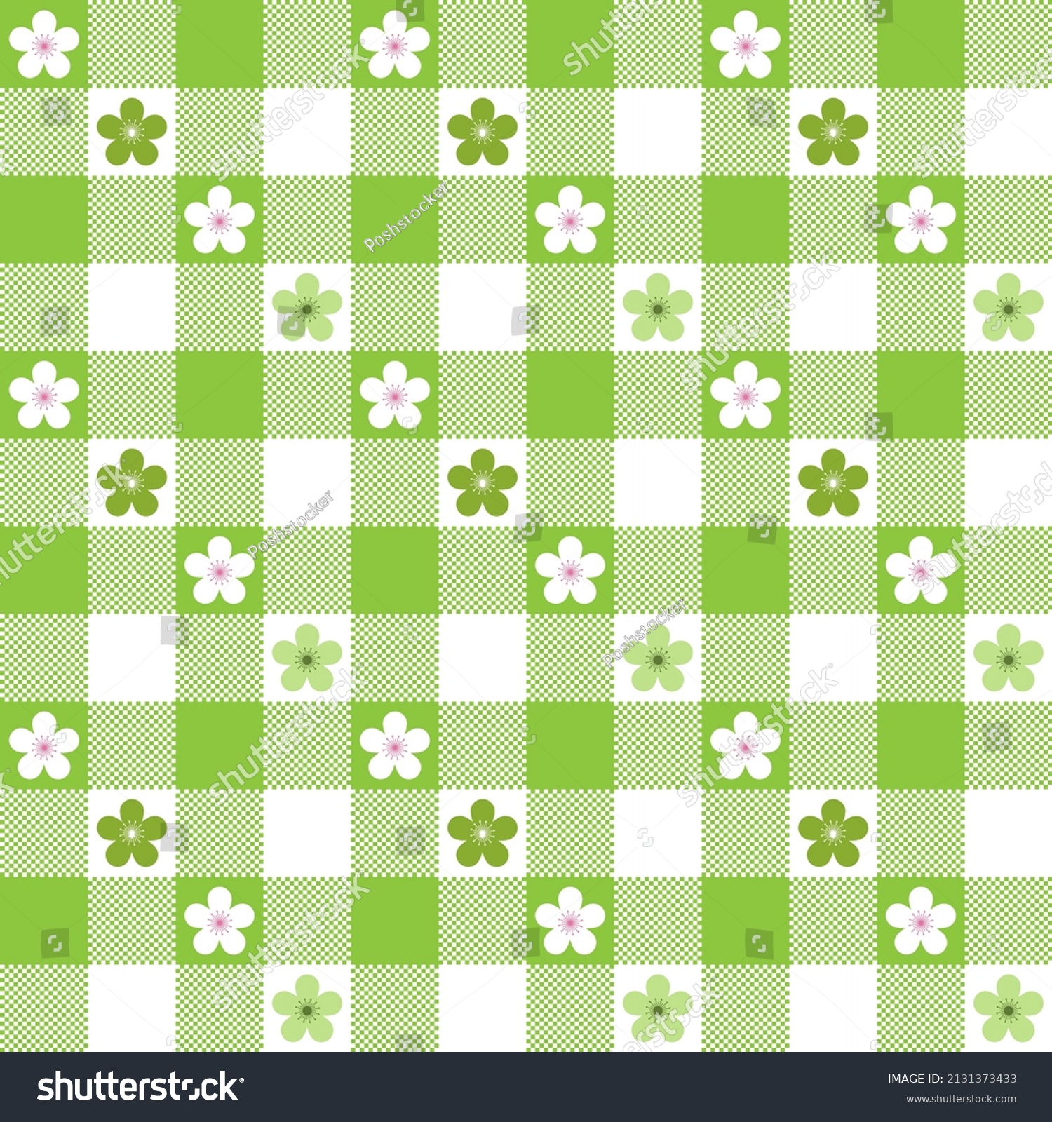 Green Checker Pattern On White Background Stock Vector (Royalty Free ...