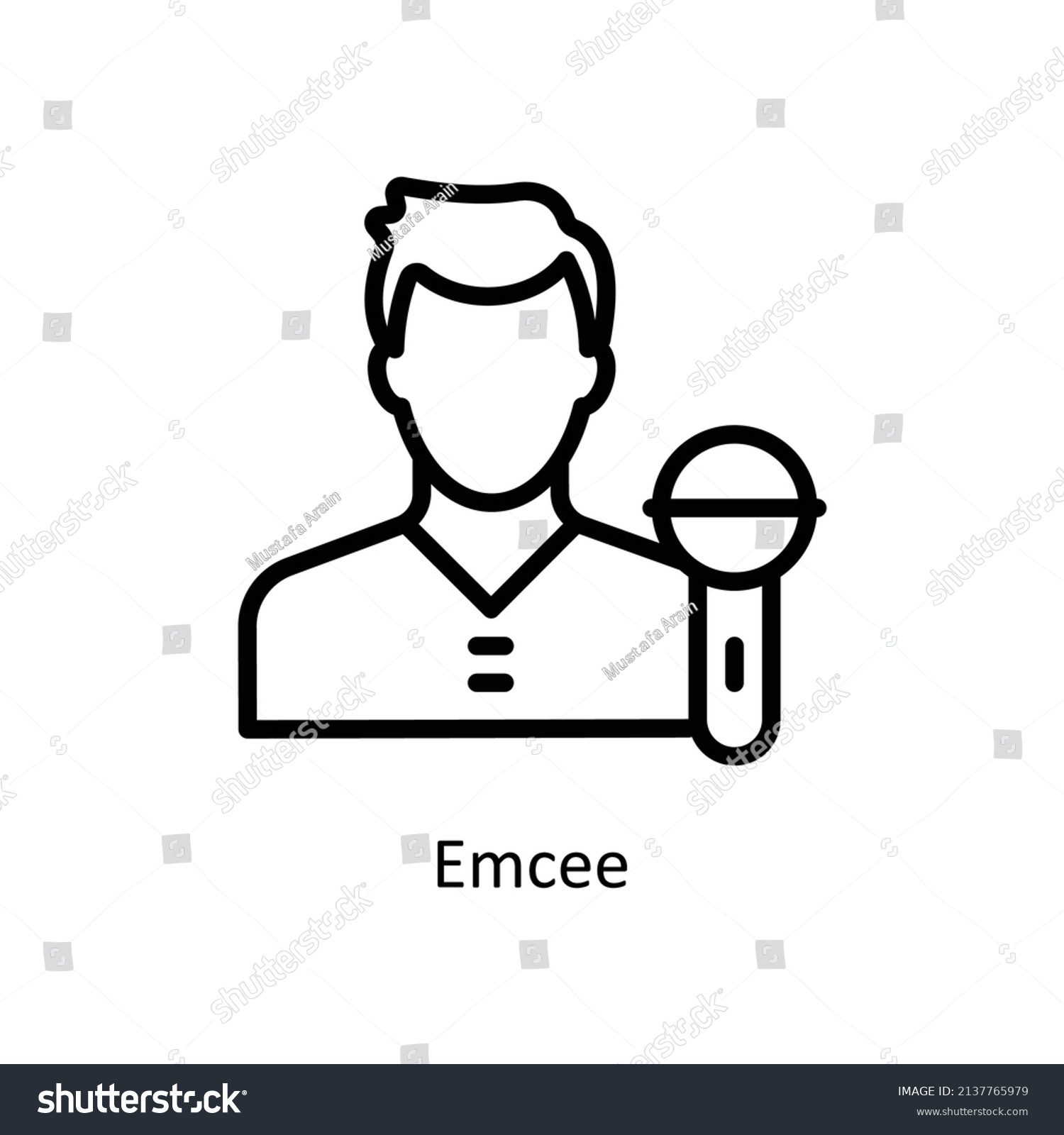Emcee Vector Outline Icon Web Isolated Stock Vector (Royalty Free ...