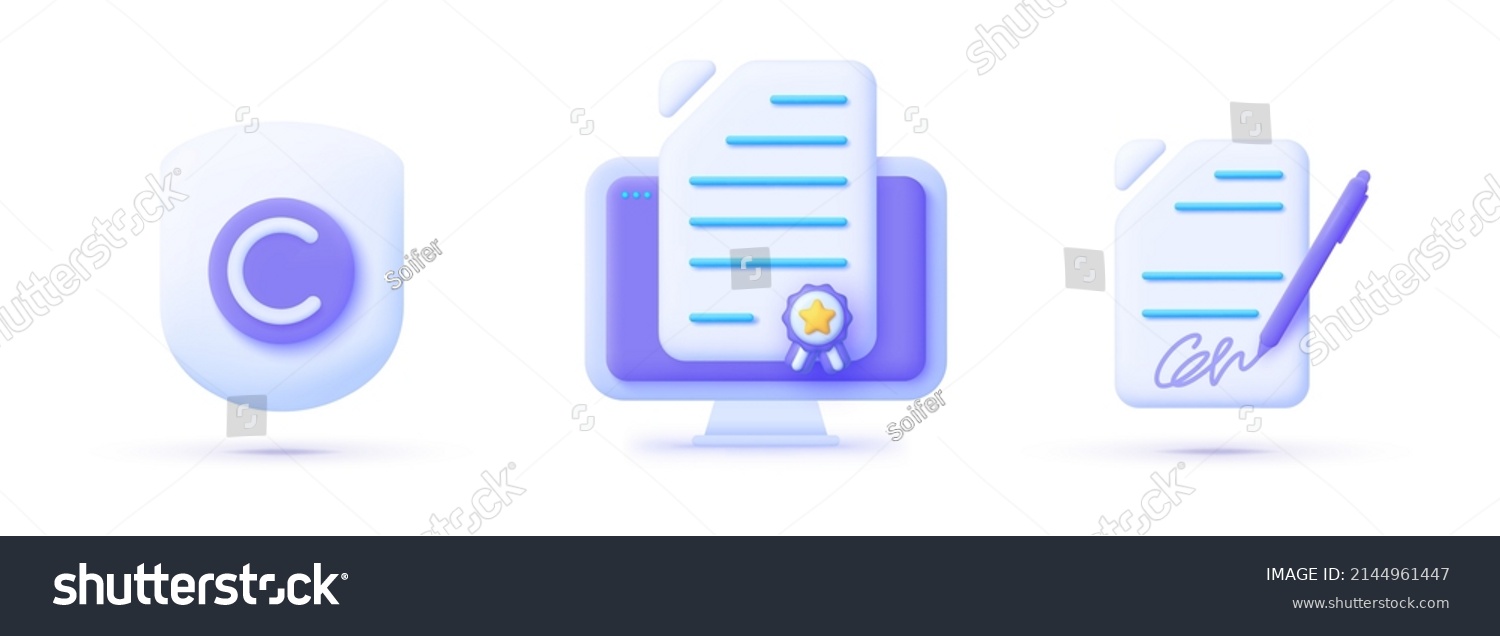 Copyright 3d Icon: Over 726 Royalty-Free Licensable Stock Vectors ...