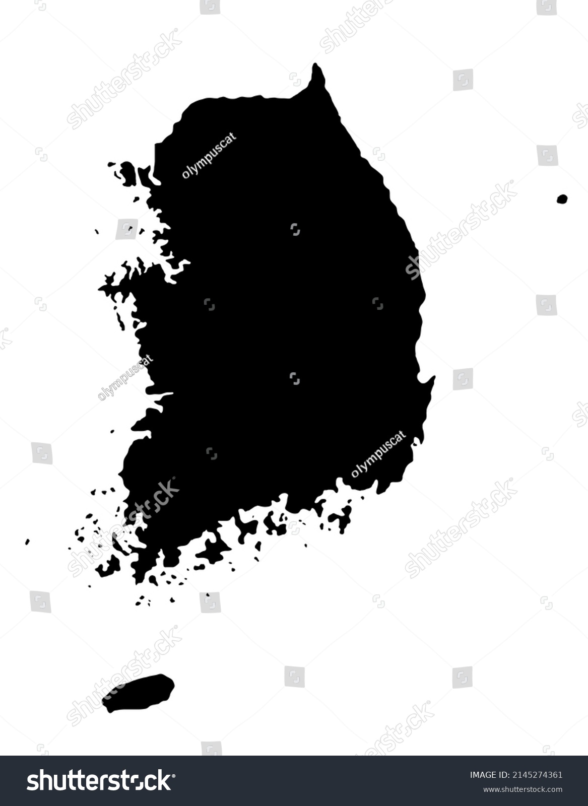 South Korea Map Country Silhouette Vector Stock Vector (Royalty Free ...