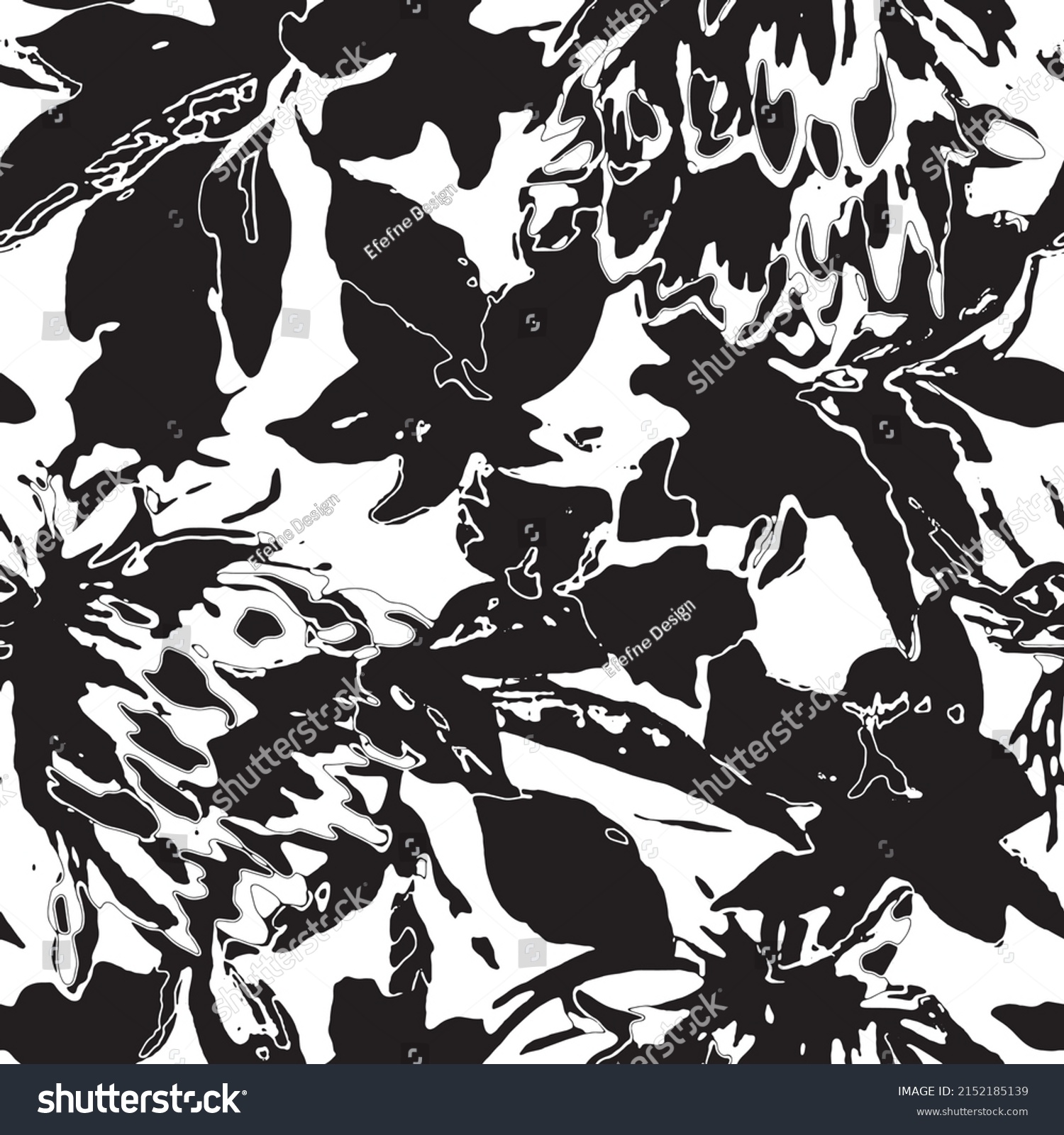 Black White Abstract Floral Print Pattern Stock Vector (Royalty Free ...
