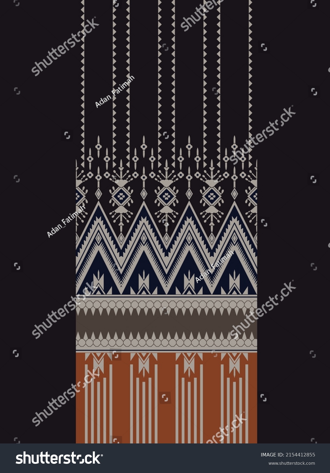 Traditional Geometric Ethnic Style Design Motif Stock Illustration ...