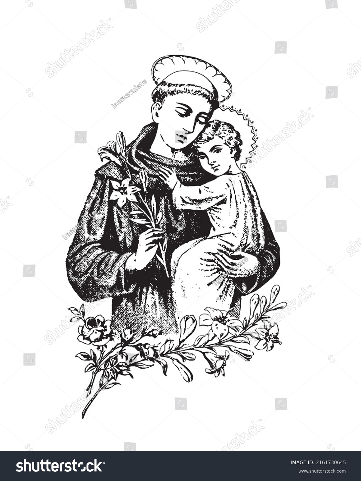 105 Saint Anthony Drawing Images, Stock Photos & Vectors | Shutterstock