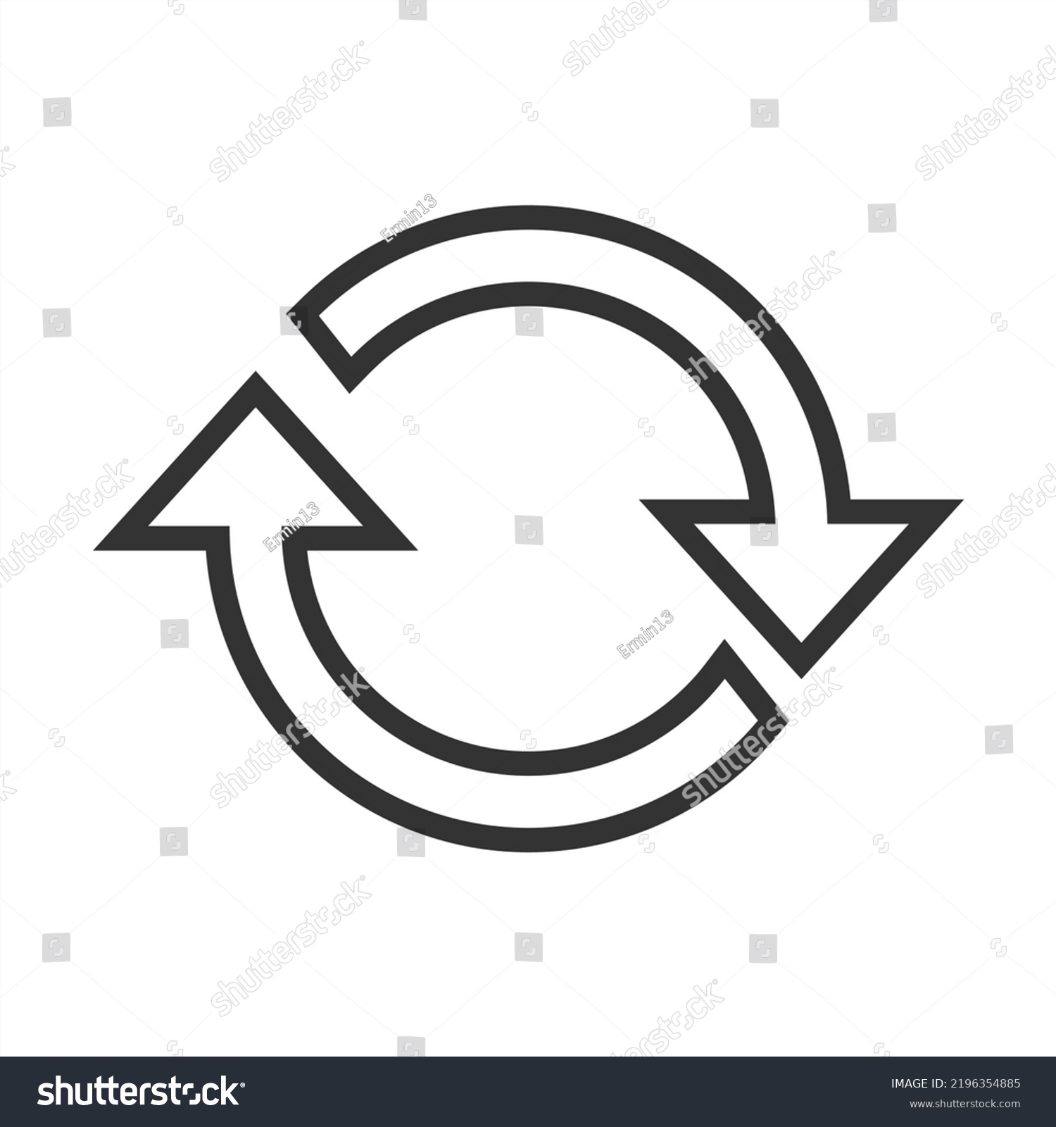 Flat Icon Cyclic Rotation Outline Sharp Stock Vector (Royalty Free) 2196354885 | Shutterstock