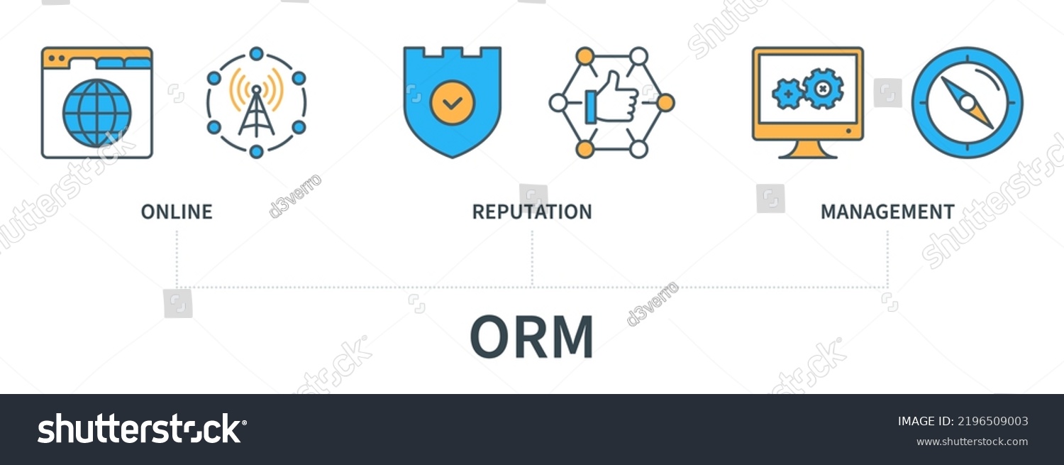 Orm Concept Icons Online Reputation Management Stock Vector (Royalty ...