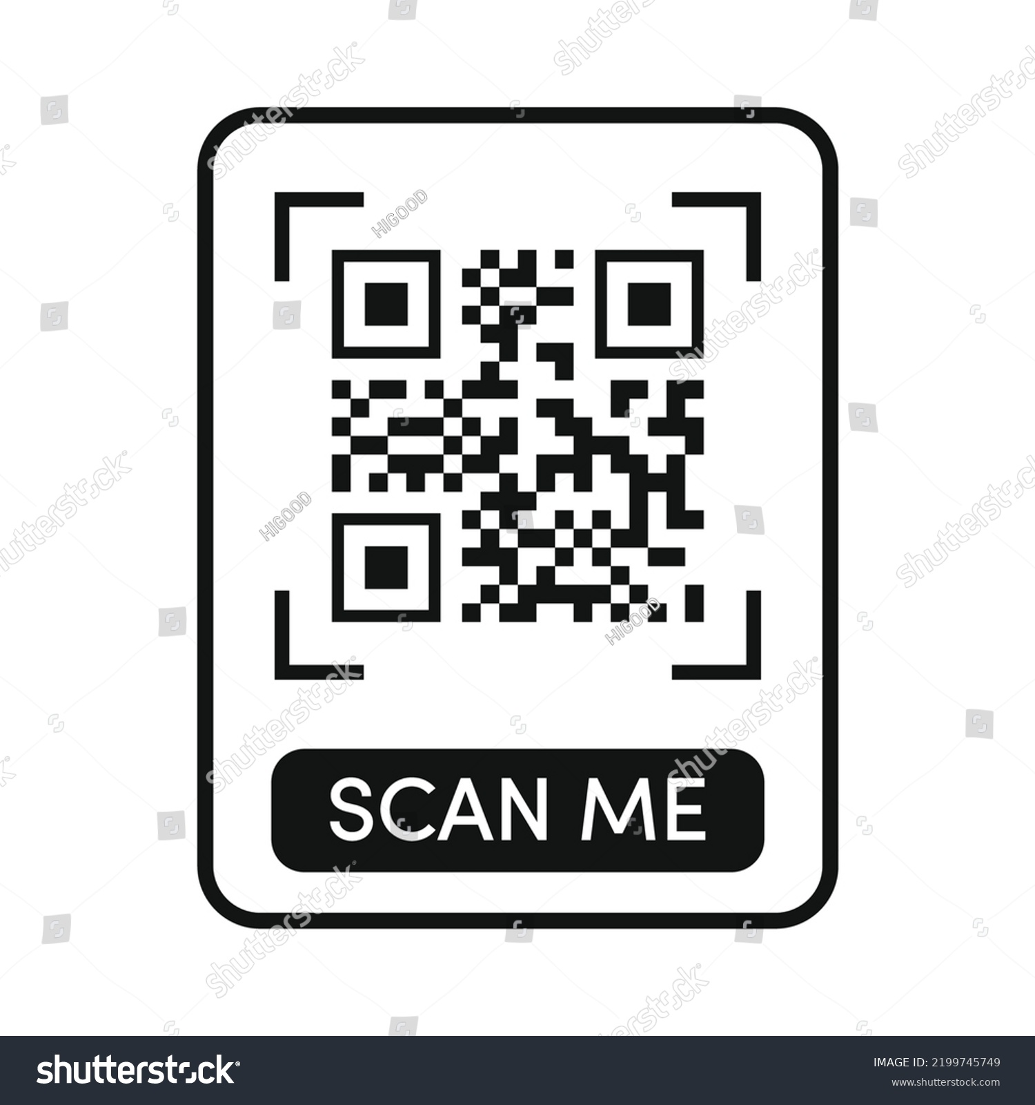 Qr Code Frame Vector Line Frame: เวกเตอร์สต็อก (ปลอดค่าลิขสิทธิ์) 2199745749 | Shutterstock