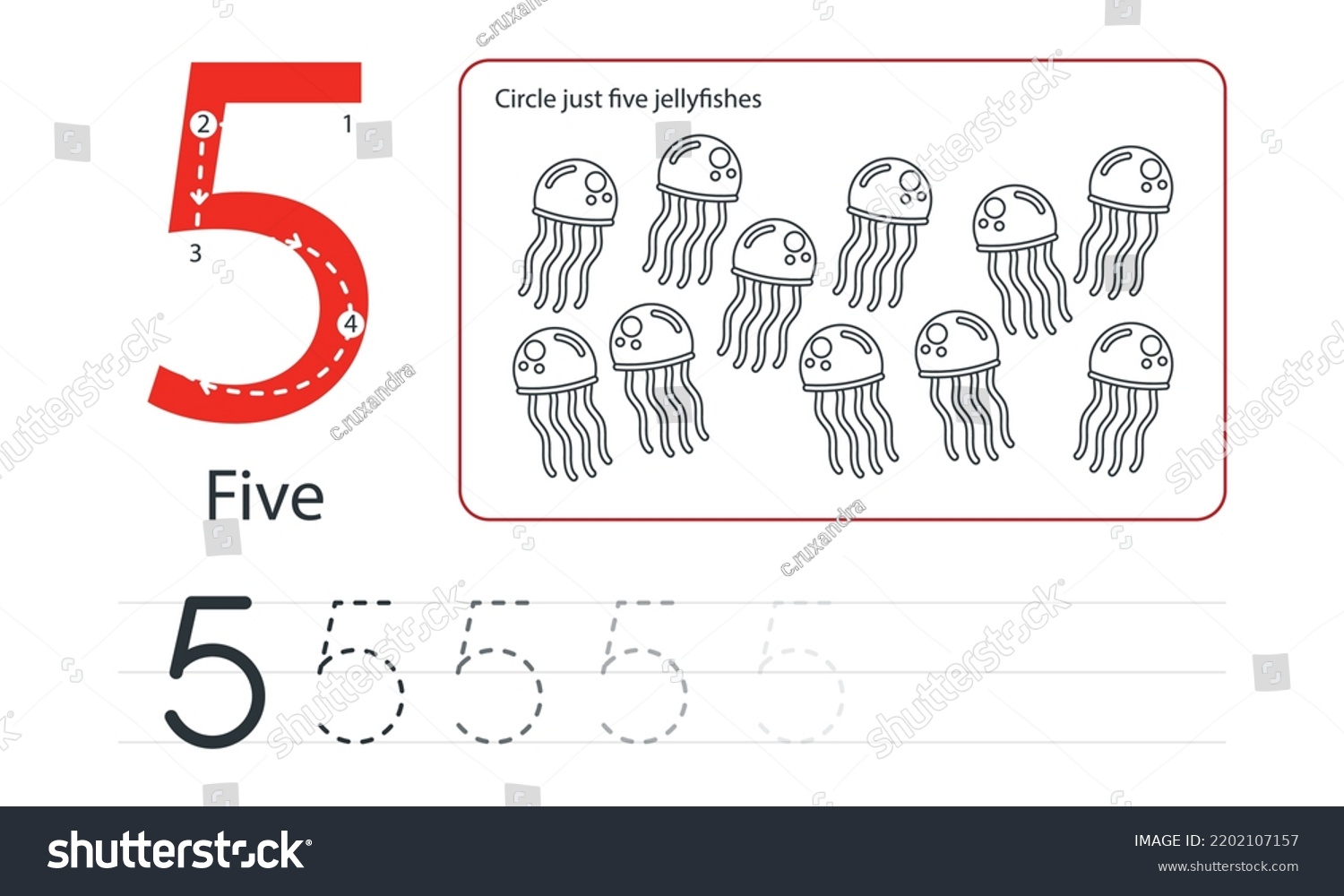 1,992 Number Five Worksheet Images, Stock Photos & Vectors | Shutterstock