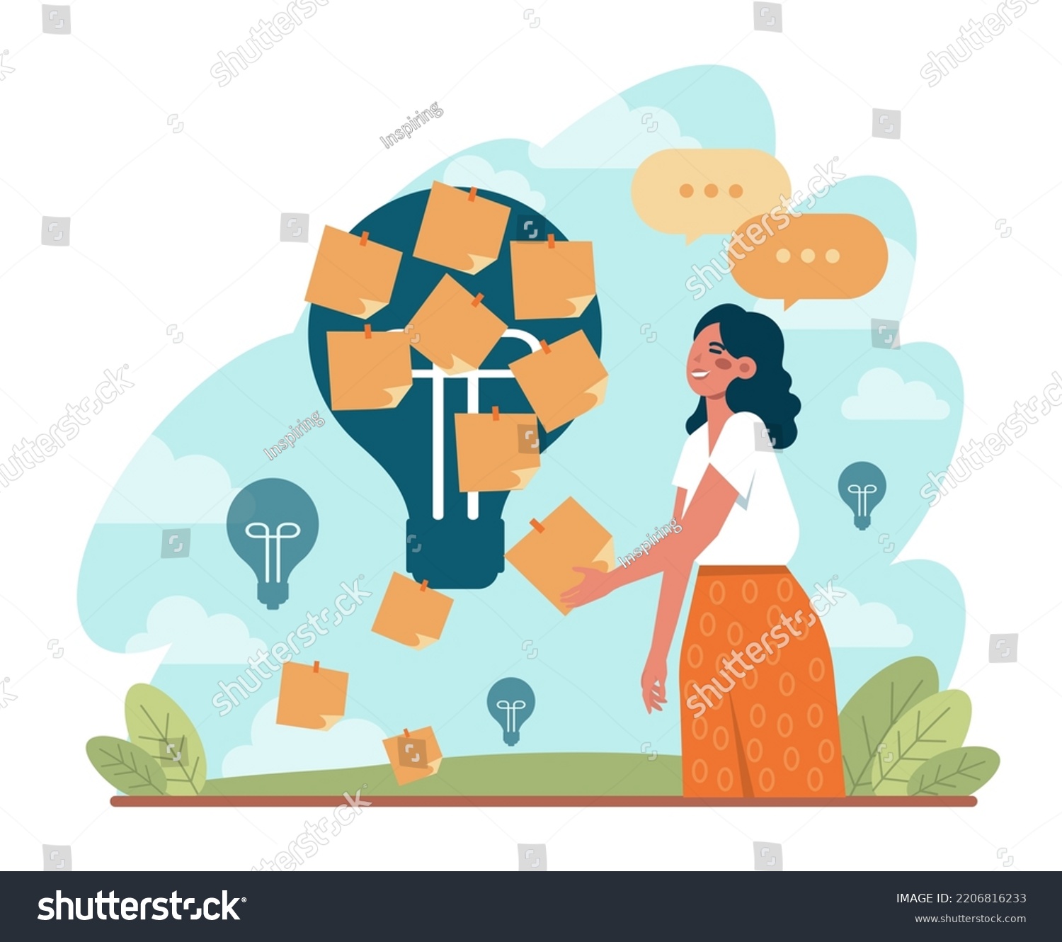 Brainstorm Concept New Idea Problem Solution Stock Vector (Royalty Free ...