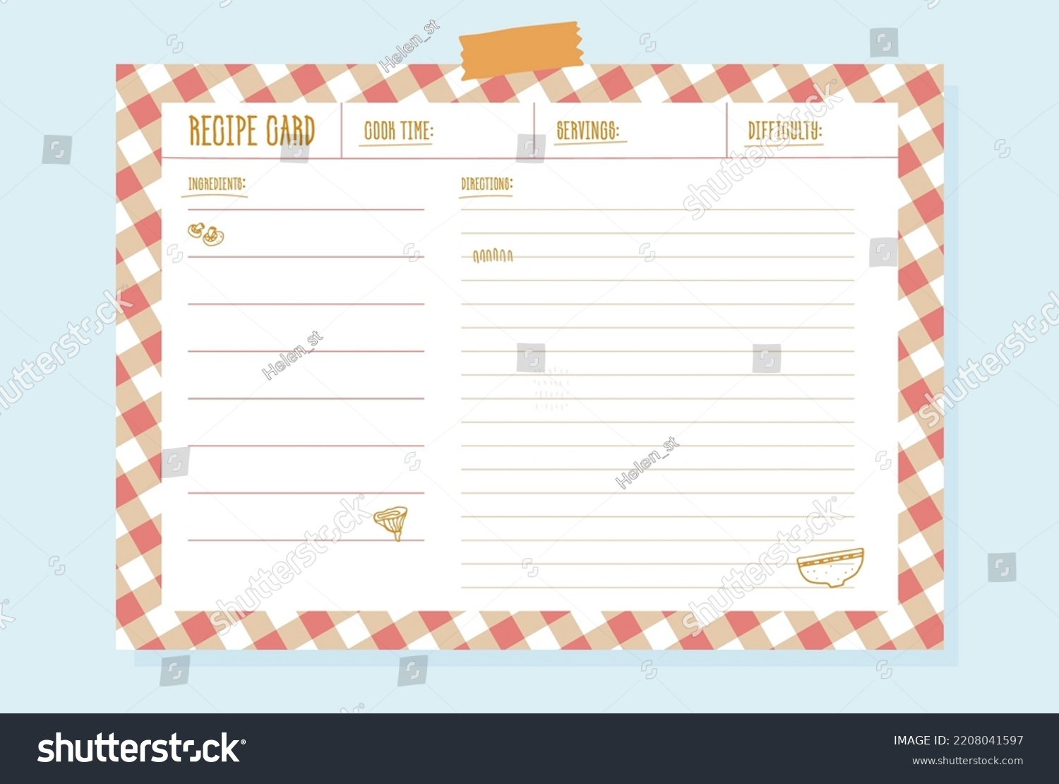 Vintage Recipe Cards Clip Art Free Printable Vintage Recipe Card!