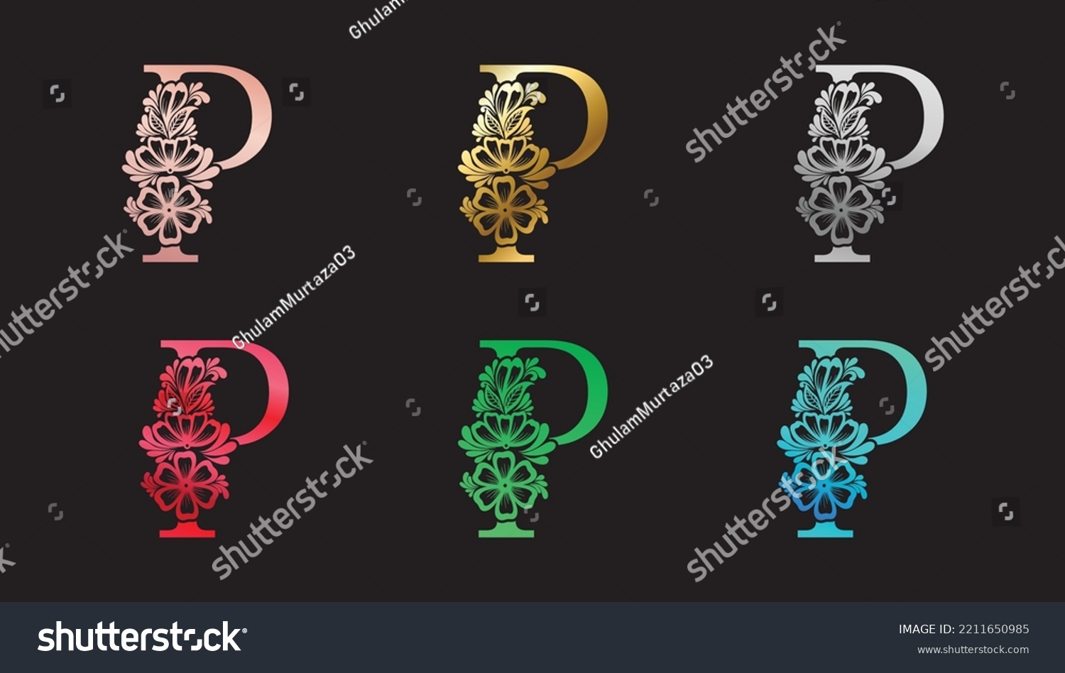 Creative Gradient Design For Lettering P: Over 4,471 Royalty-Free ...