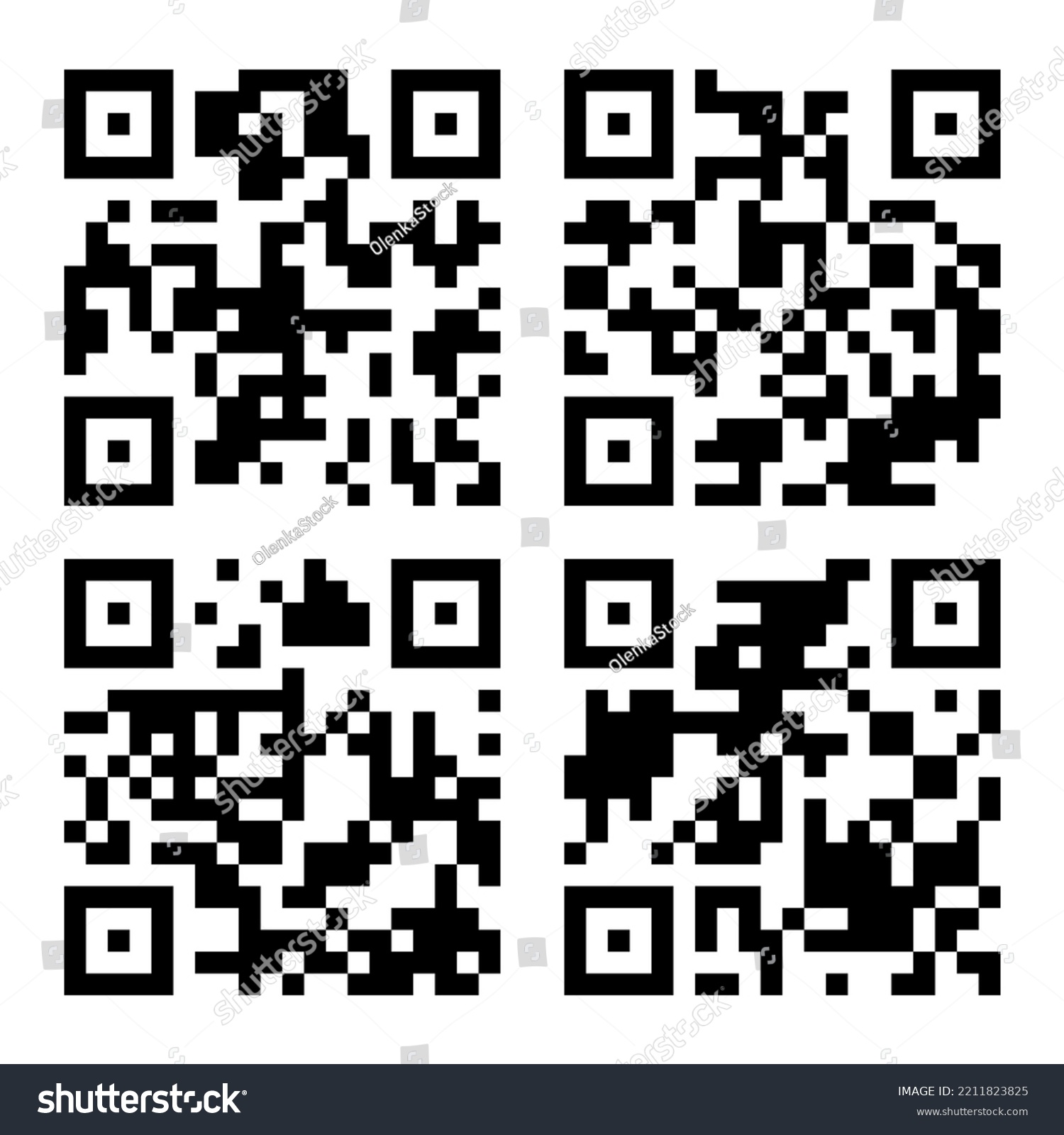 Set Qr Codes Sample Vector Qr: เวกเตอร์สต็อก (ปลอดค่าลิขสิทธิ์) 2211823825 | Shutterstock