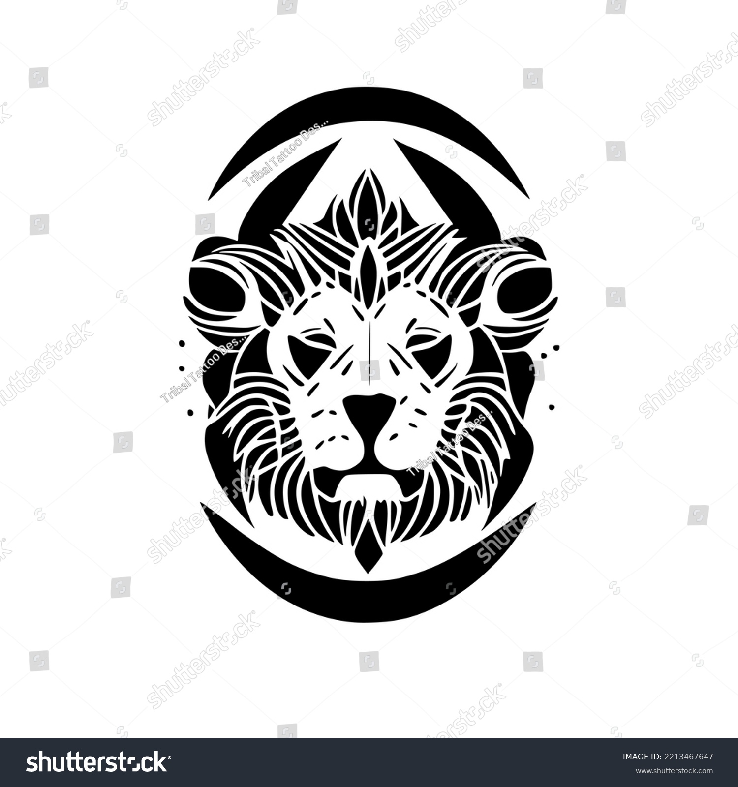 Lion Aztec Tribal Tattoo Design Vector Stock Vector (Royalty Free ...