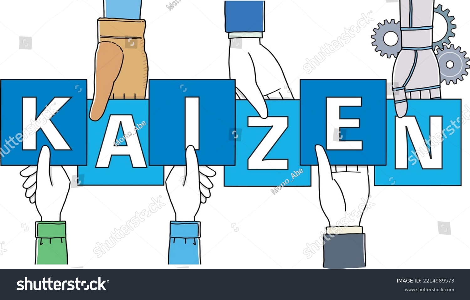 Hand Holding Panel Kaizen Letters Written Stock Vector (Royalty Free) 2214989573 | Shutterstock