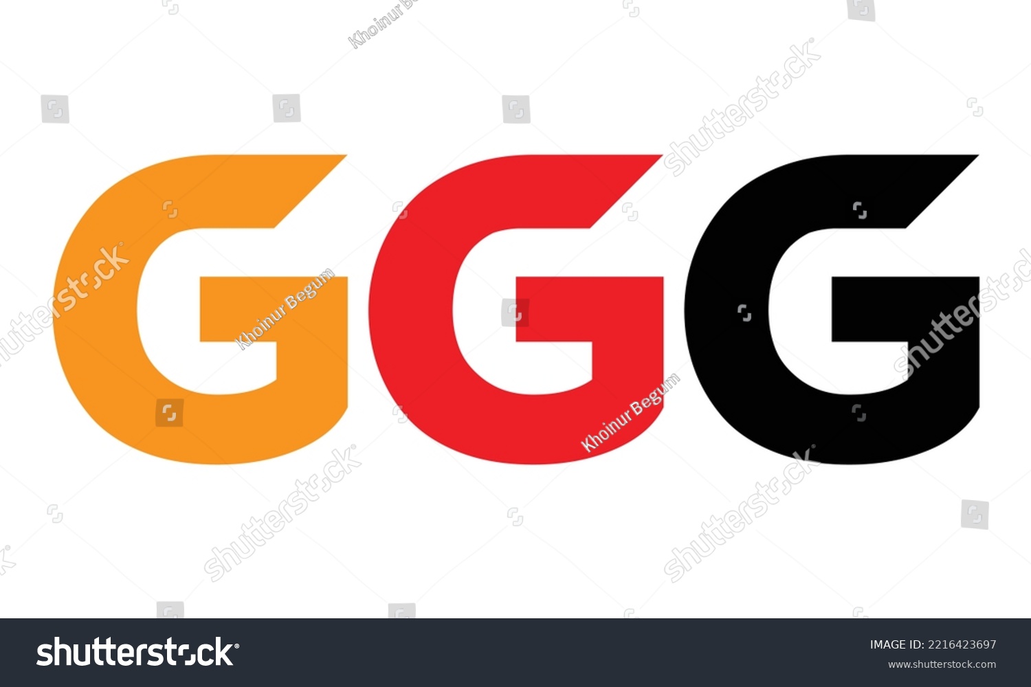 Ggg Threeletter Initial Logo Design Vector: เวกเตอร์สต็อก (ปลอดค่าลิขสิทธิ์) 2216423697 ...