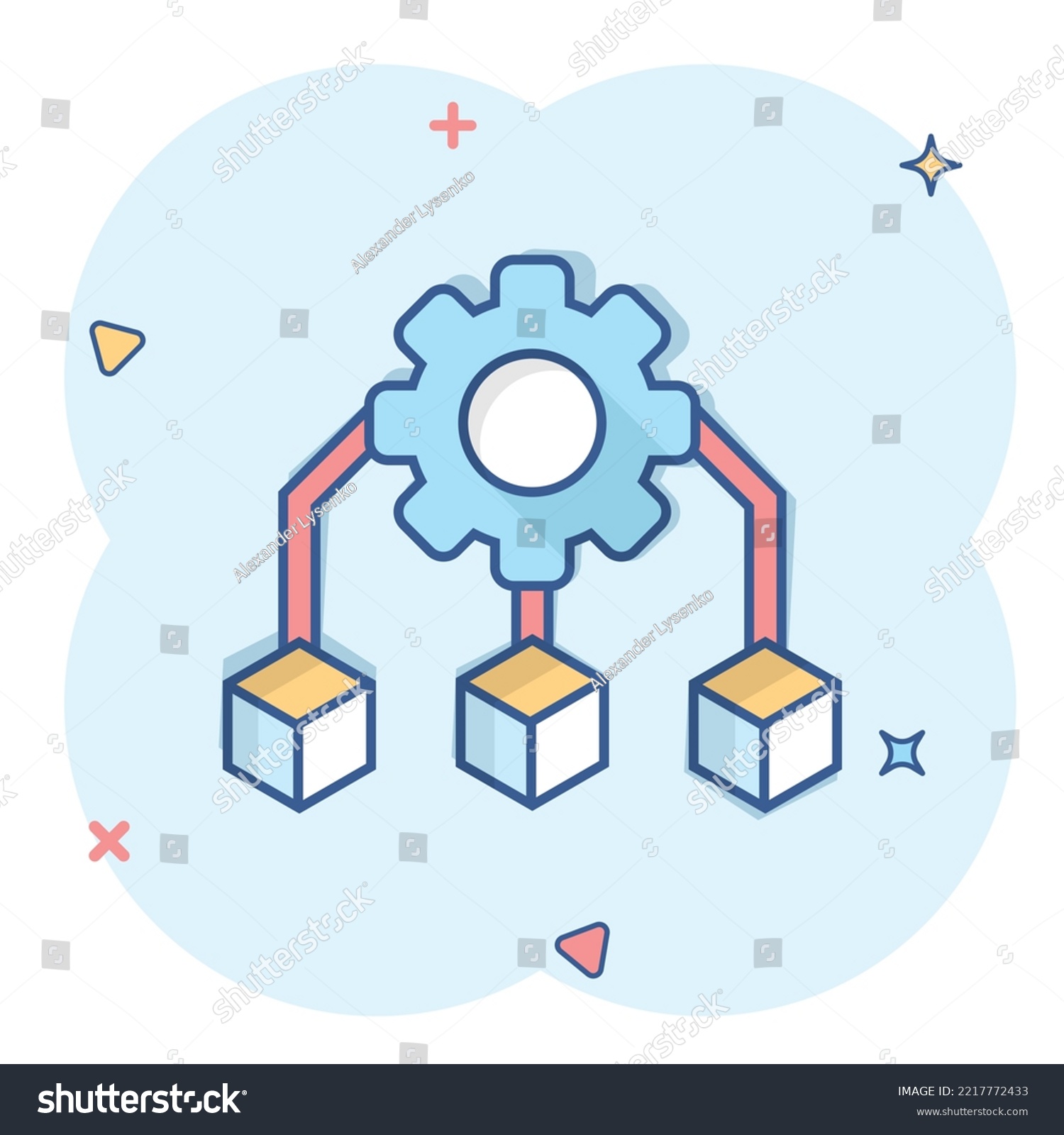 Api Technology Icon Comic Style Algorithm Stock Vector Royalty Free 2217772433 Shutterstock