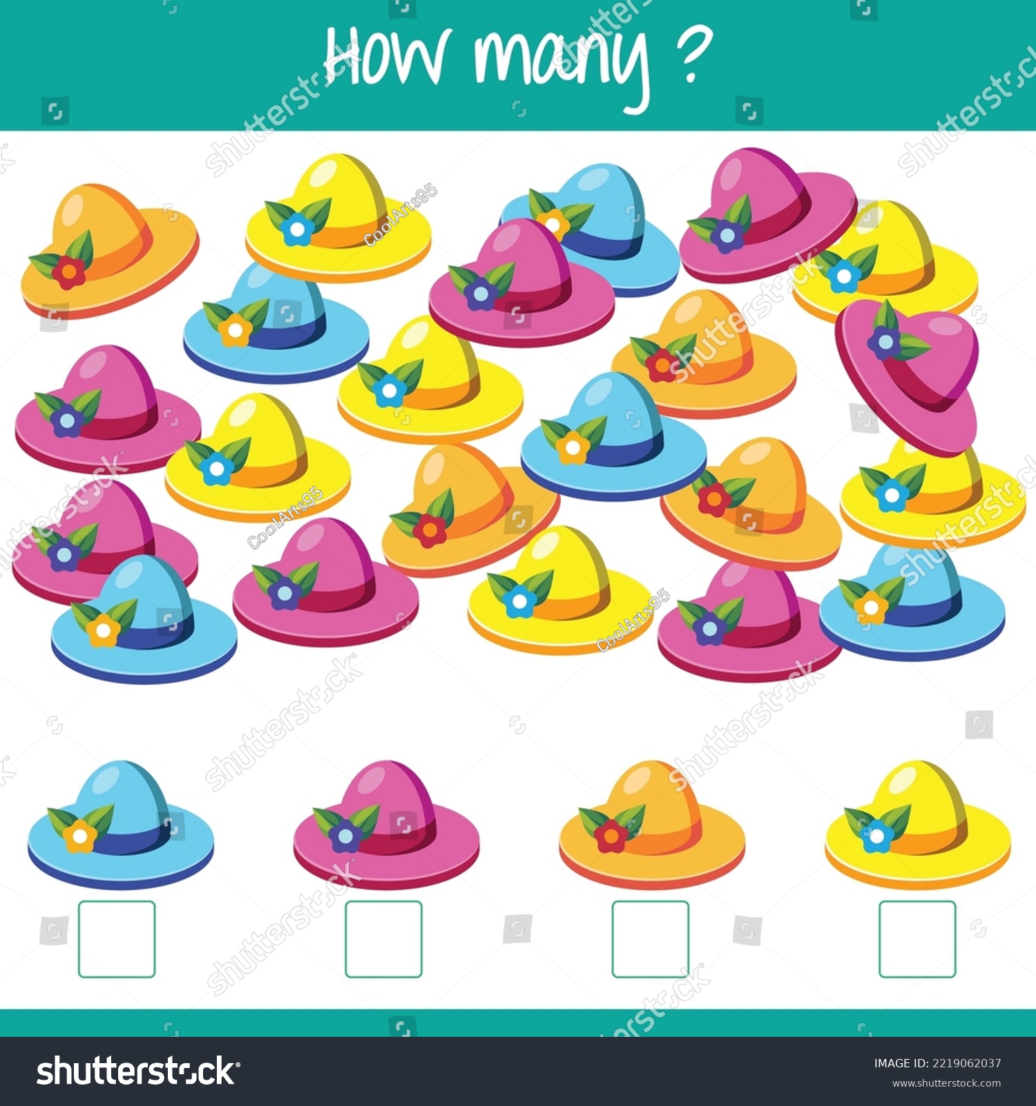 Count How Many Hats Counting Game Stock Vector (Royalty Free ...