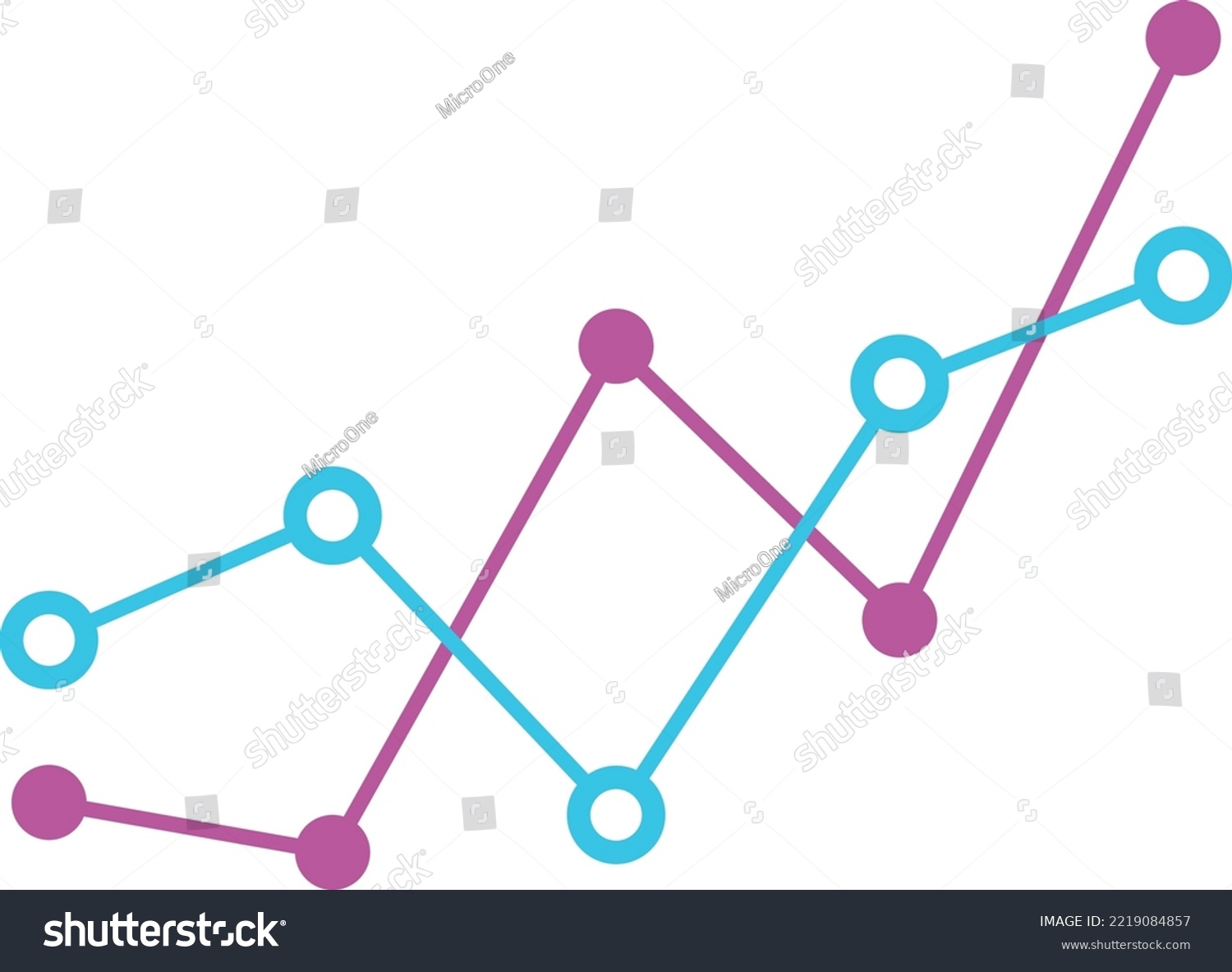 Data Comparison Chart Point Line Diagram Stock Vector Royalty Free 2219084857 Shutterstock