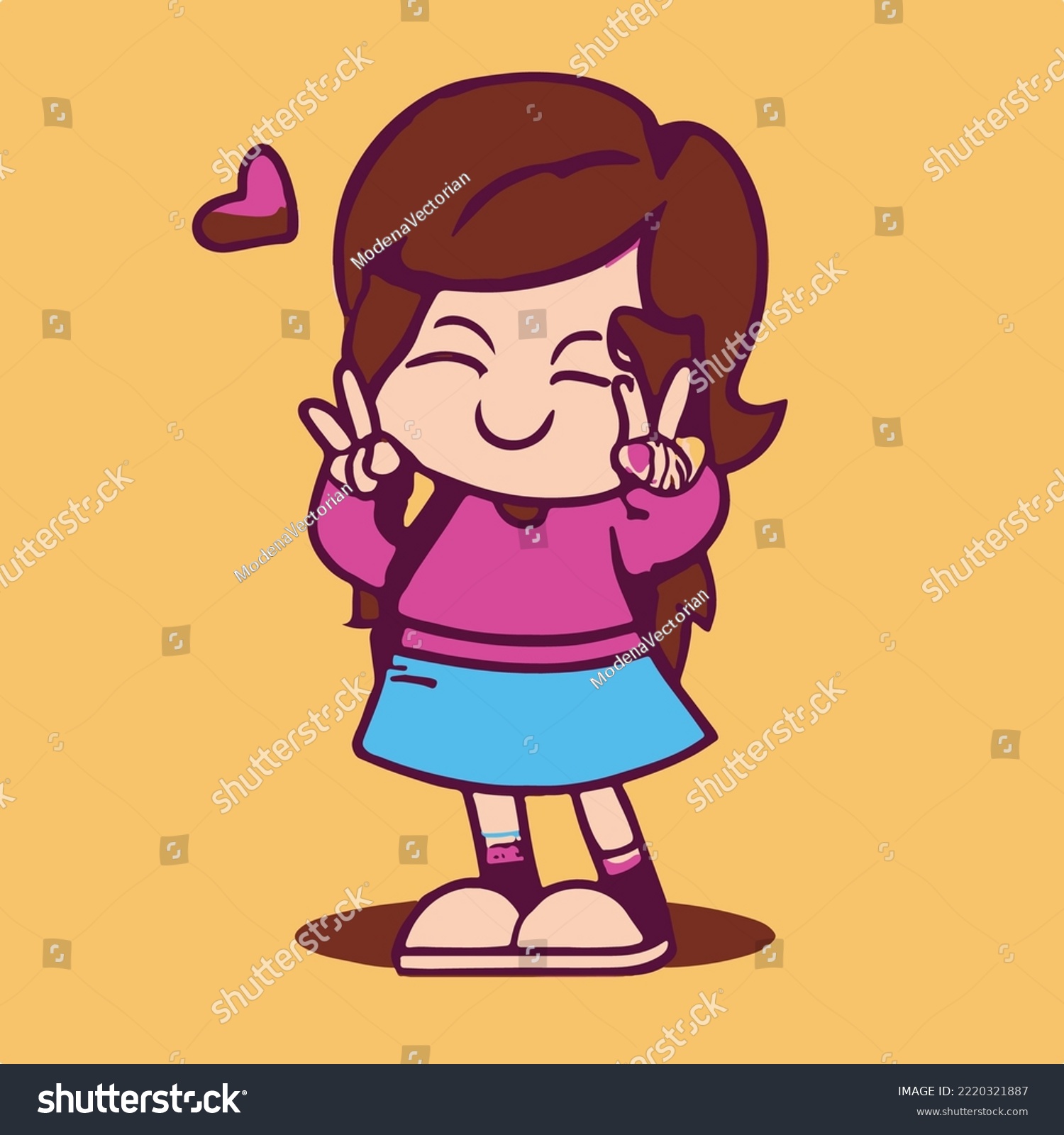 Cute Kids Vector Illustration Vector Cartoon Stock Vector (Royalty Free ...