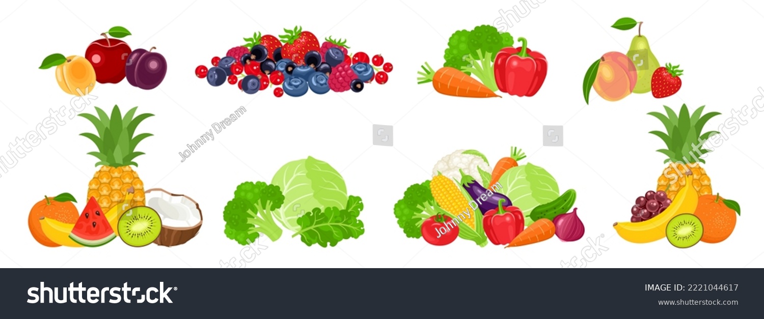Healthy Fruits And Vegetables Clip Art Healthy Snacks Stock
