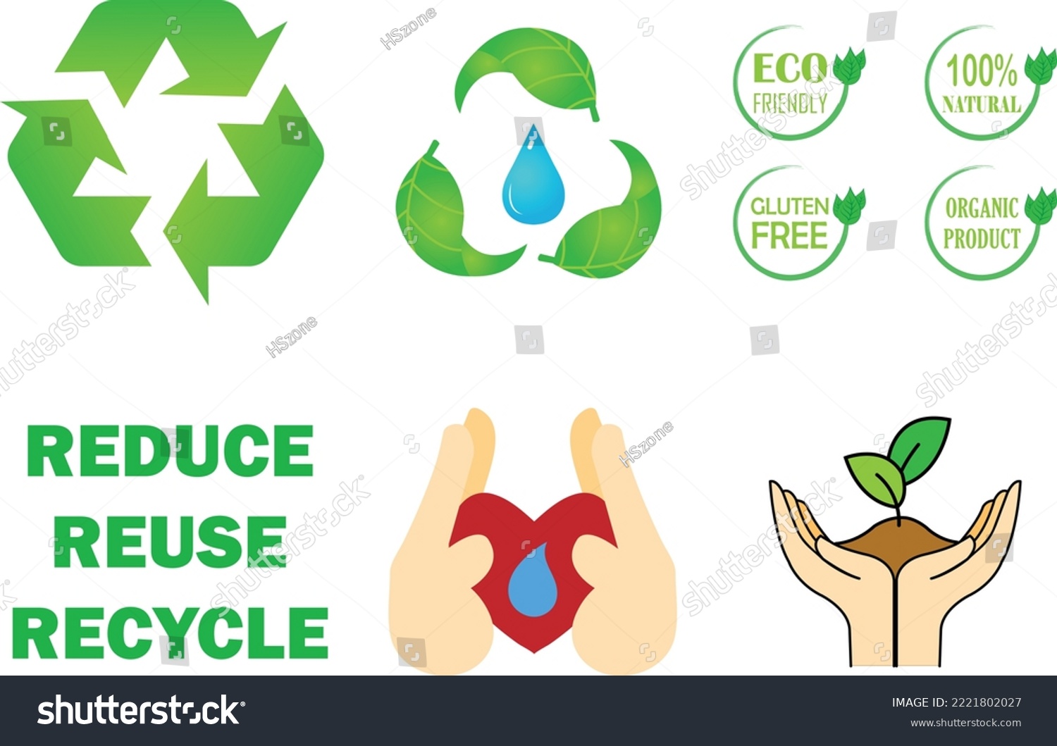 Reduce Reuse Recycle Sign Vector Illustration Stock Vector (Royalty ...