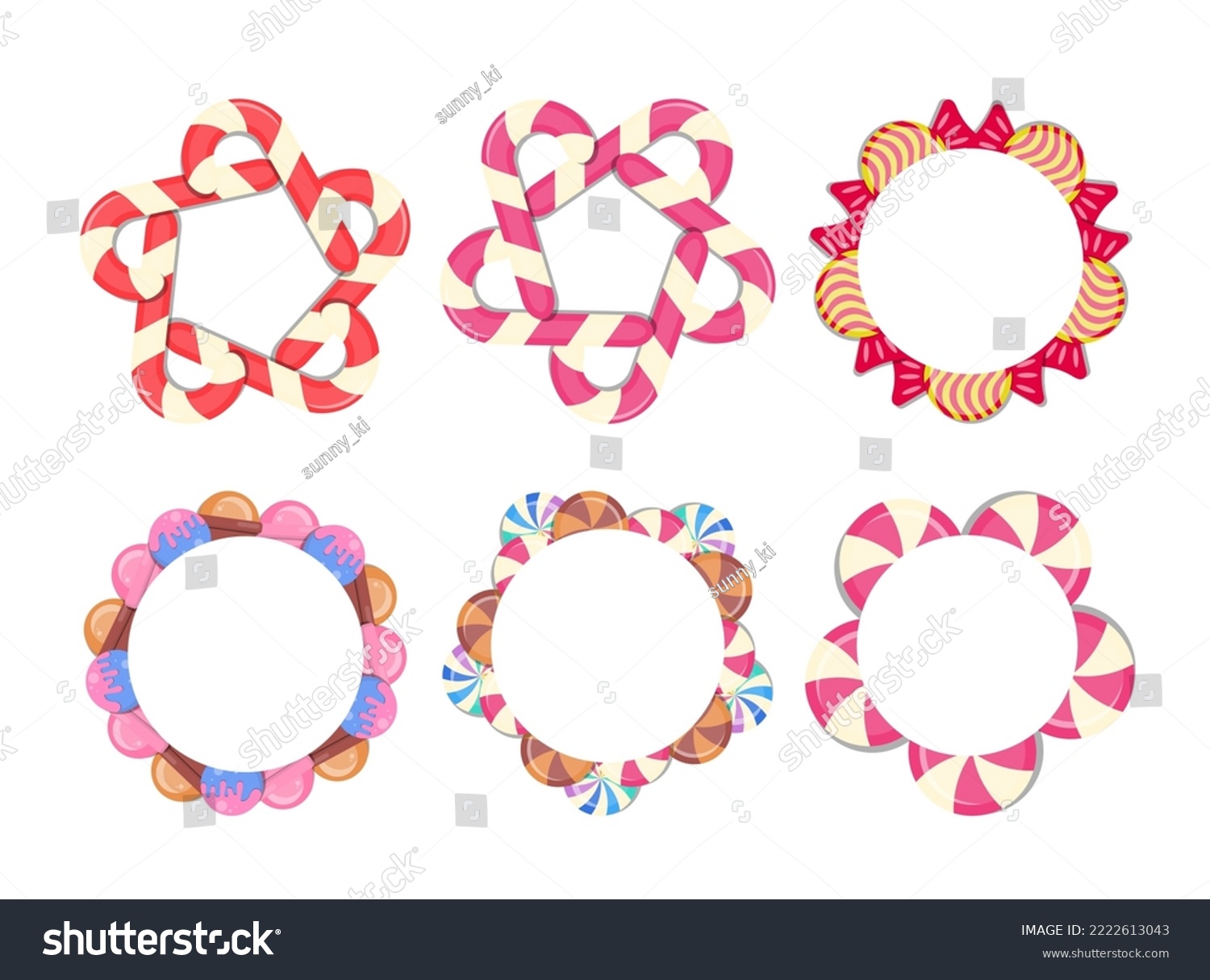 Collection Sweet Candy Frames Borders Kids Stock Vector (Royalty Free ...