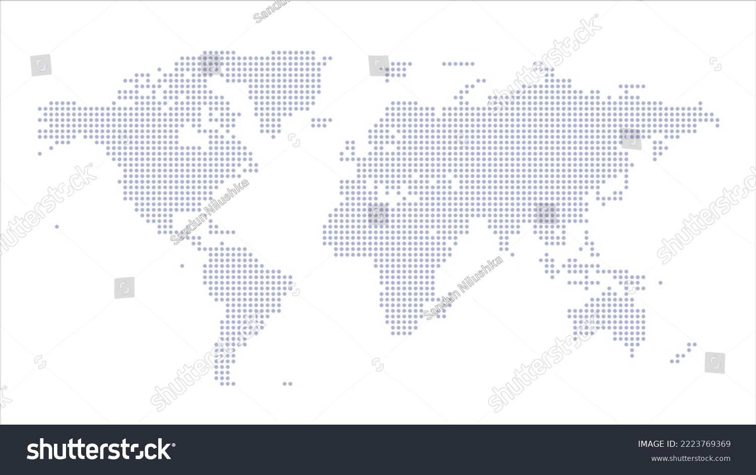 Dotted World Map Simple Flat Vector Stock Vector (Royalty Free ...