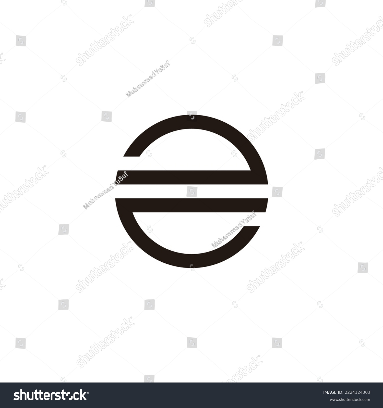 Number 2 Double Lines Circle Geometric Stock Vector (Royalty Free ...