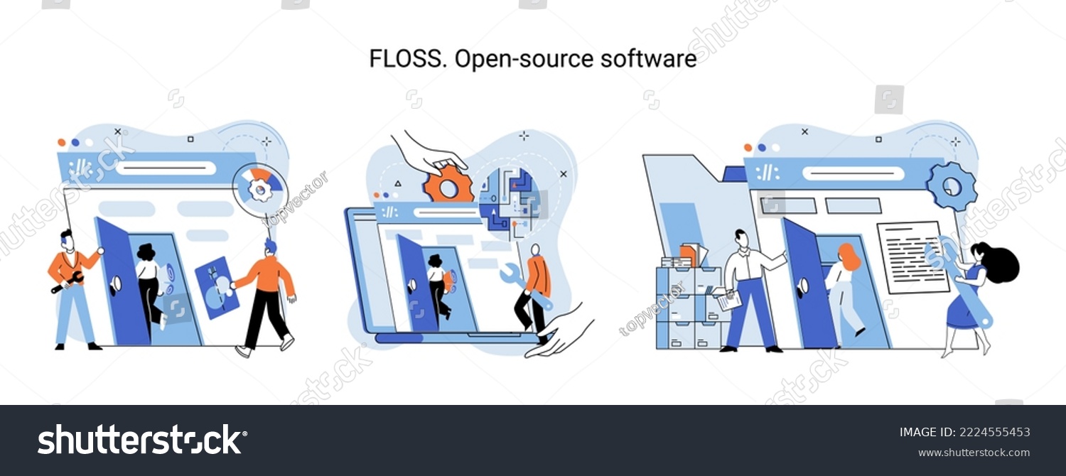 Floss Open Source Software Code Created Stock Vector (Royalty Free) 2224555453 | Shutterstock