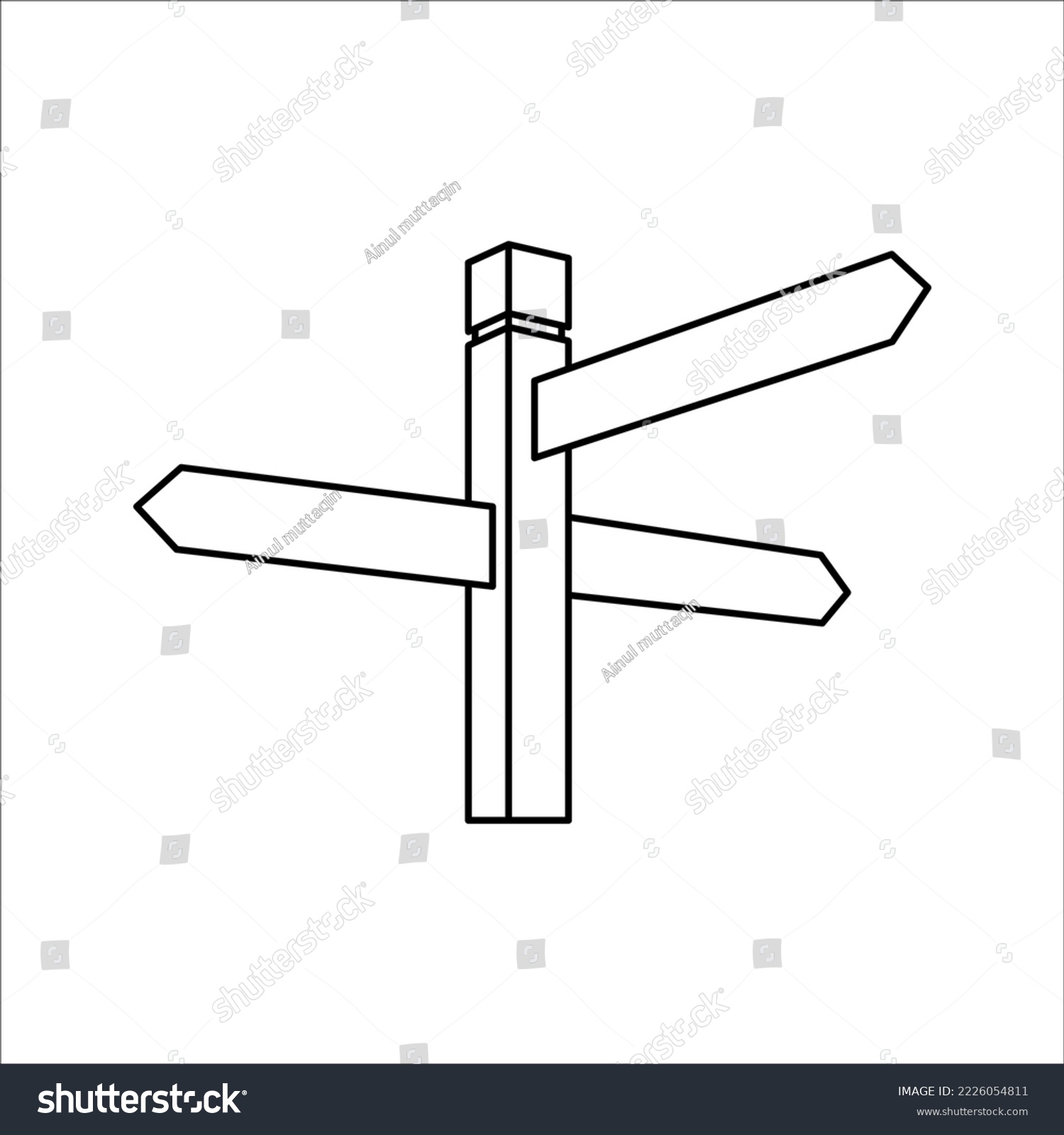 Signpost Pointer Line Icon Outline Vector Stock Vector Royalty Free 2226054811 Shutterstock