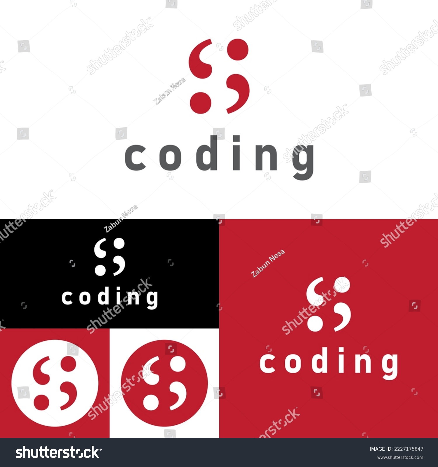 Coder Company Logominimalistic Digital Code Logo Stock Vector (Royalty ...