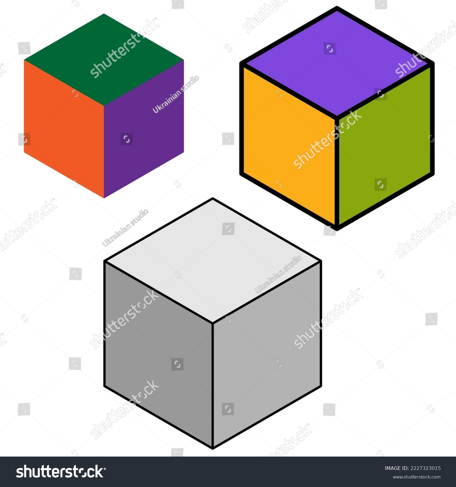 Colored Cubes Gradient Background Set Vector Stock Vector (Royalty Free ...