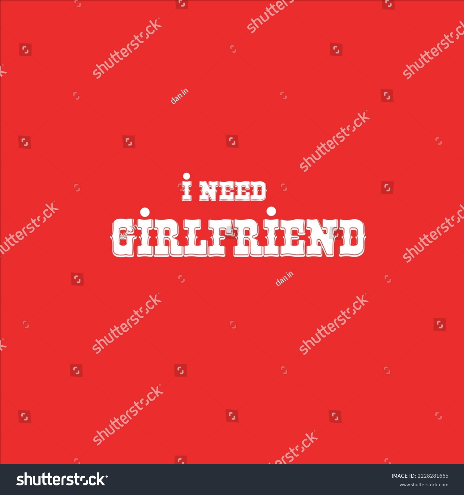 Need Girlfriend On Red Backgroundvector Ilustration Stock Vector (Royalty Free) 2228281665 ...