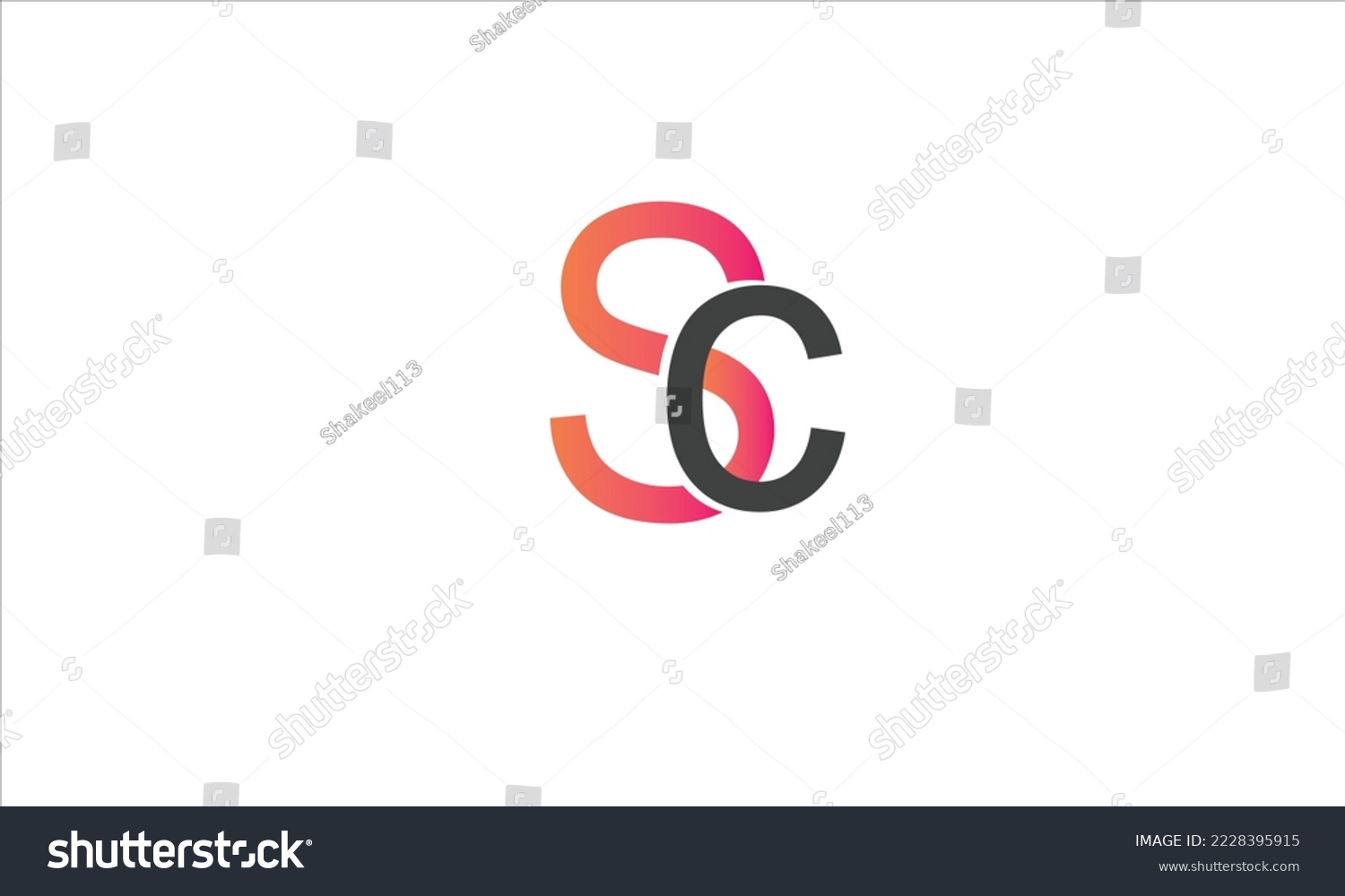 Sccssc Letters Logo Monogram Different Colors Stock Vector (Royalty ...