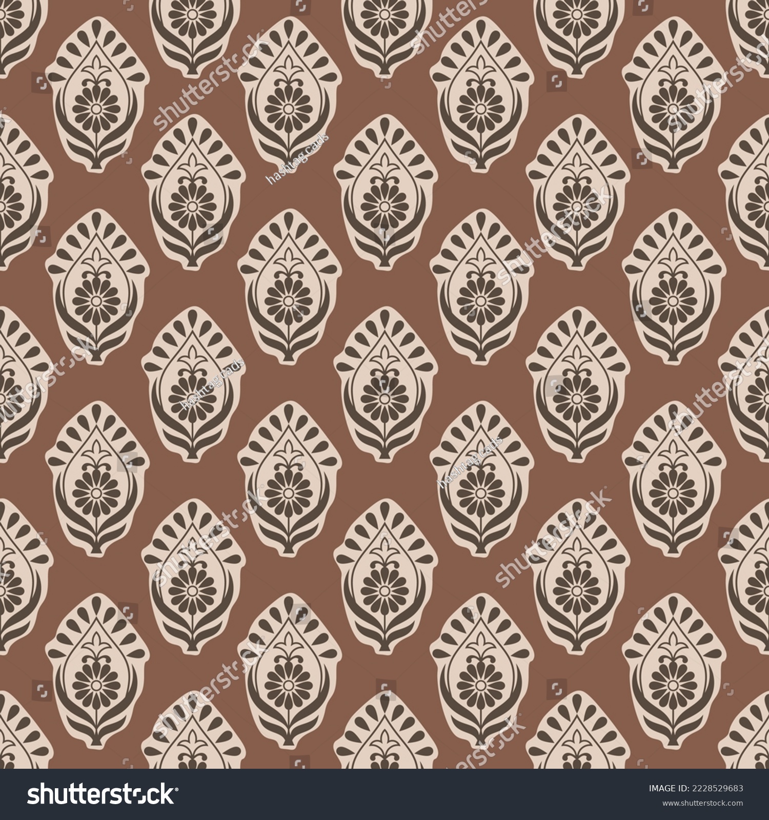 Traditional Block Print Design Pattern Ajrakh Stock Vector (Royalty ...