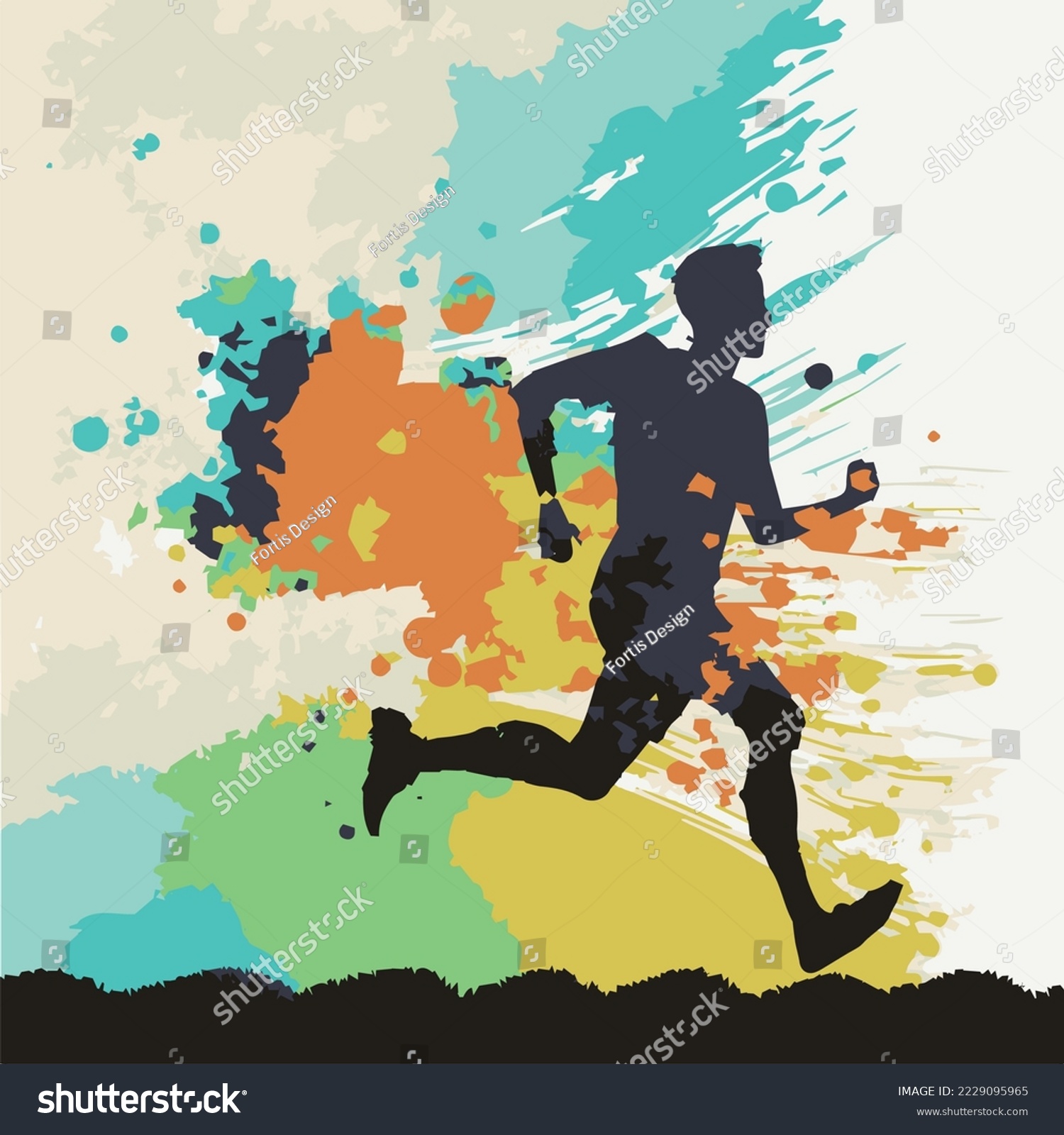 Running Vector Art Artwork Silhouette Man Stock Vector (Royalty Free ...
