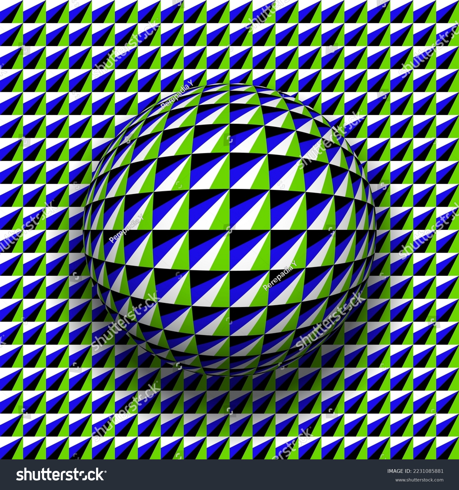 Optical Illusion Sliding Sphere Colored Checkered Stock Vector (Royalty ...