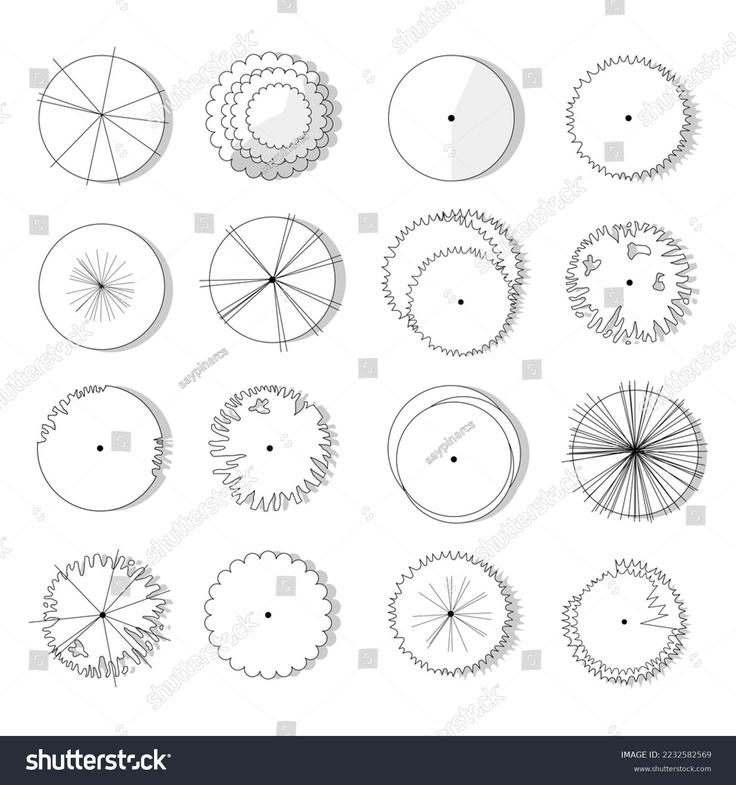 Set Tree Plan Architectural Landscape Design Stock Vector (Royalty Free ...