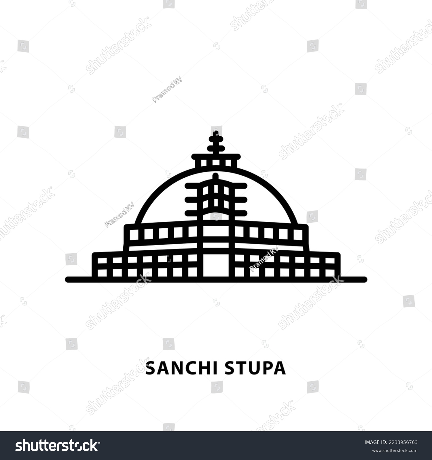 Sanchi Stupa Sketch