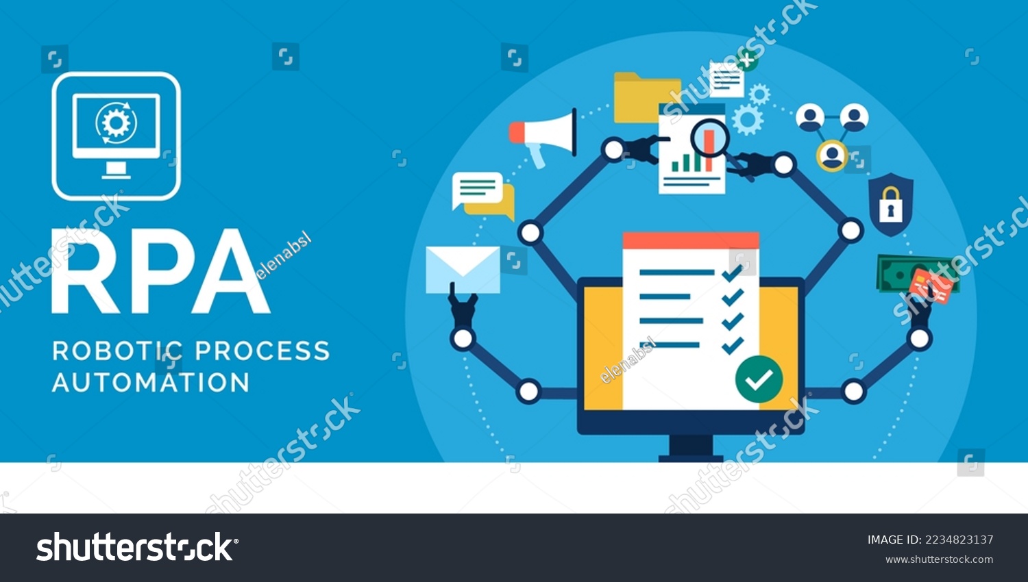 Rpa Robotic Process Automation Concept Computer Stock Vector (Royalty Free) 2234823137 ...