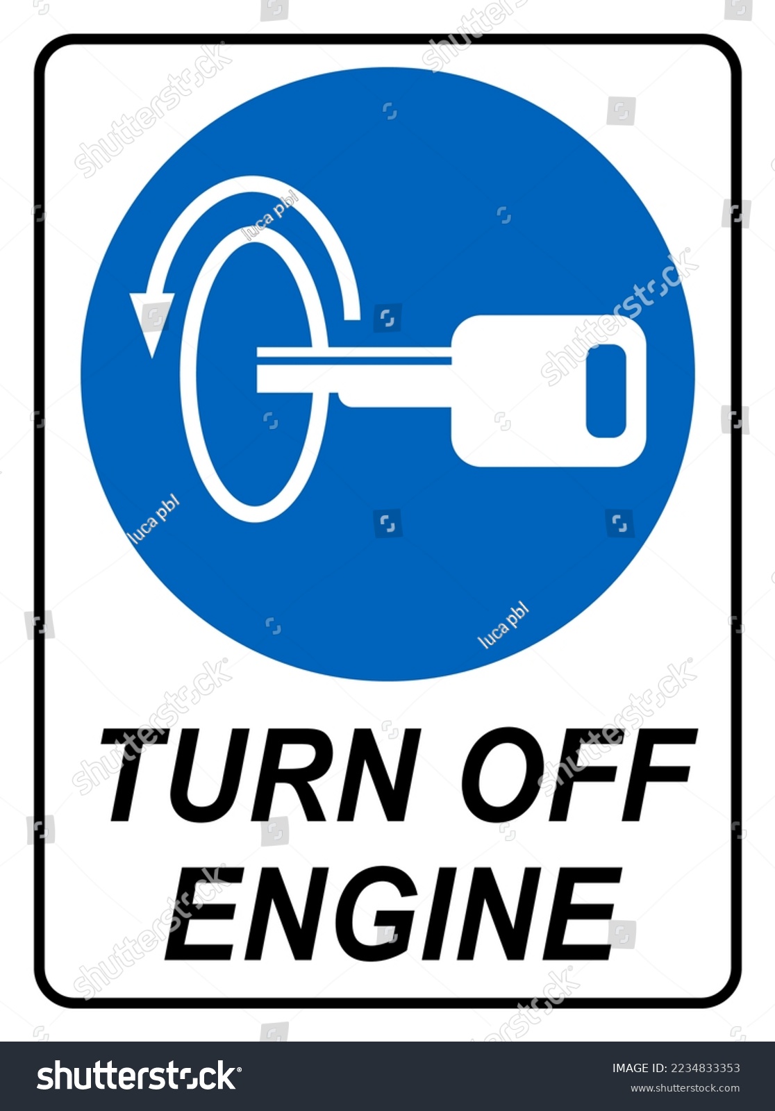 Turn Off Engine Mandatory Sign Ignition Stock Vector (Royalty Free) 2234833353 | Shutterstock