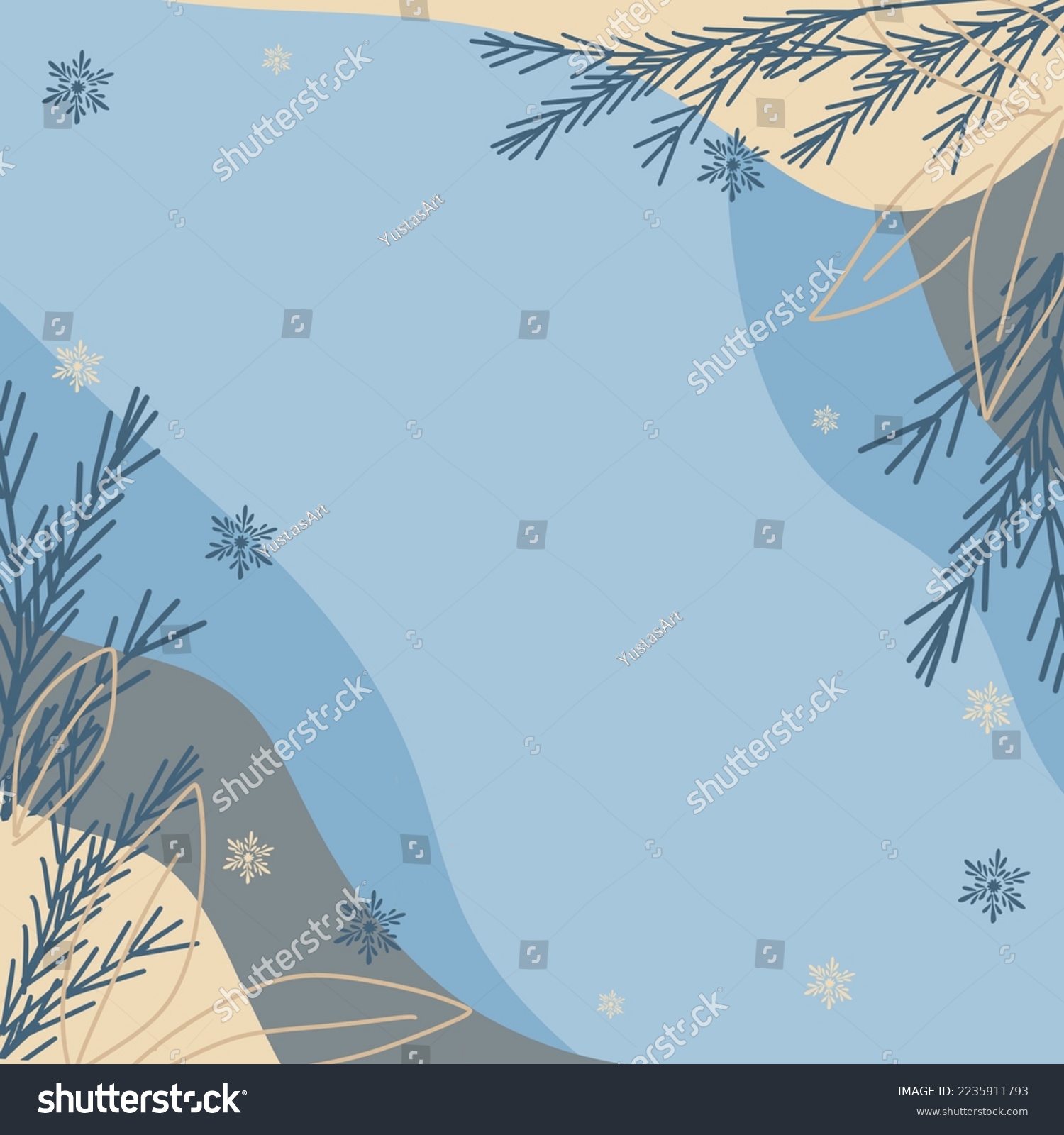Abstract Winter Boho Background Modern Cover Stock Illustration ...