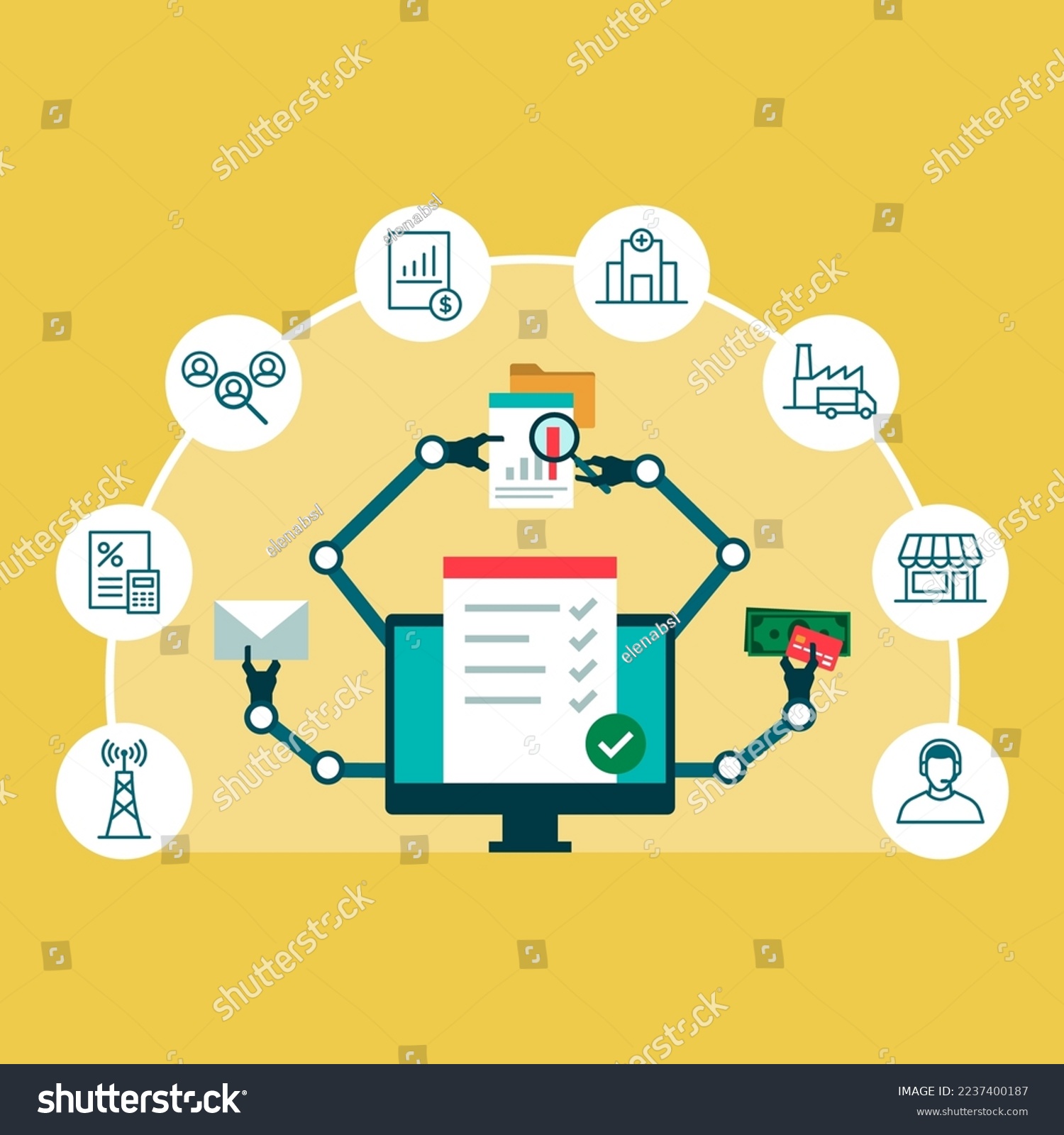 Rpa Robotic Process Automation Concept Computer Stock Vector Royalty Free 2237400187