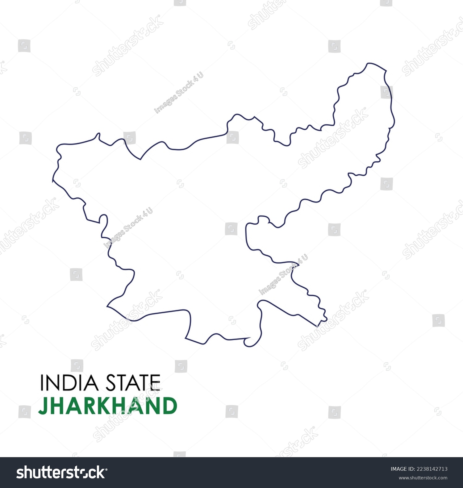 Jharkhand Map Indian State Jharkhand Map Stock Vector (Royalty Free ...