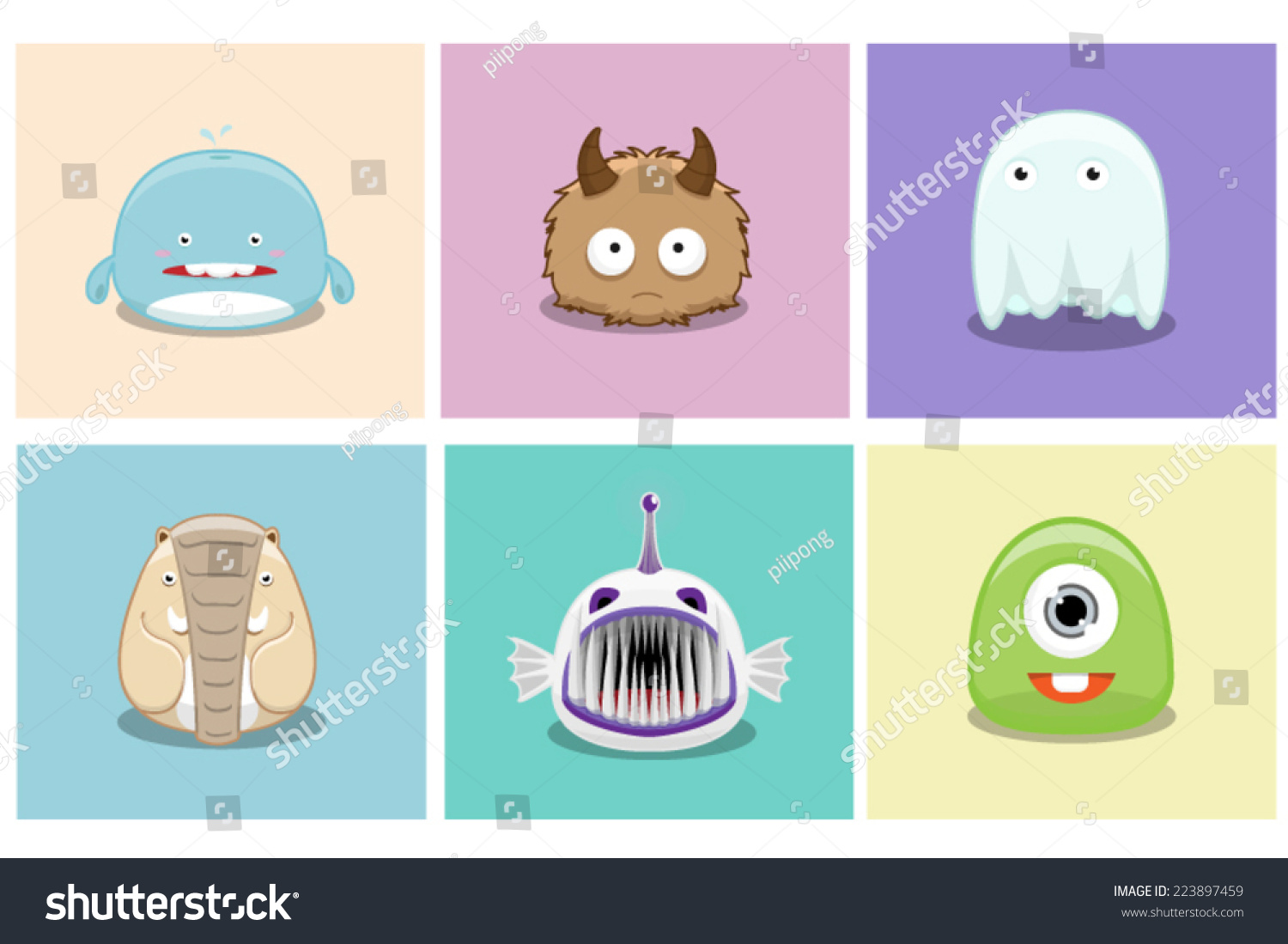 Mini Monster Stock Vector (Royalty Free) 223897459 | Shutterstock