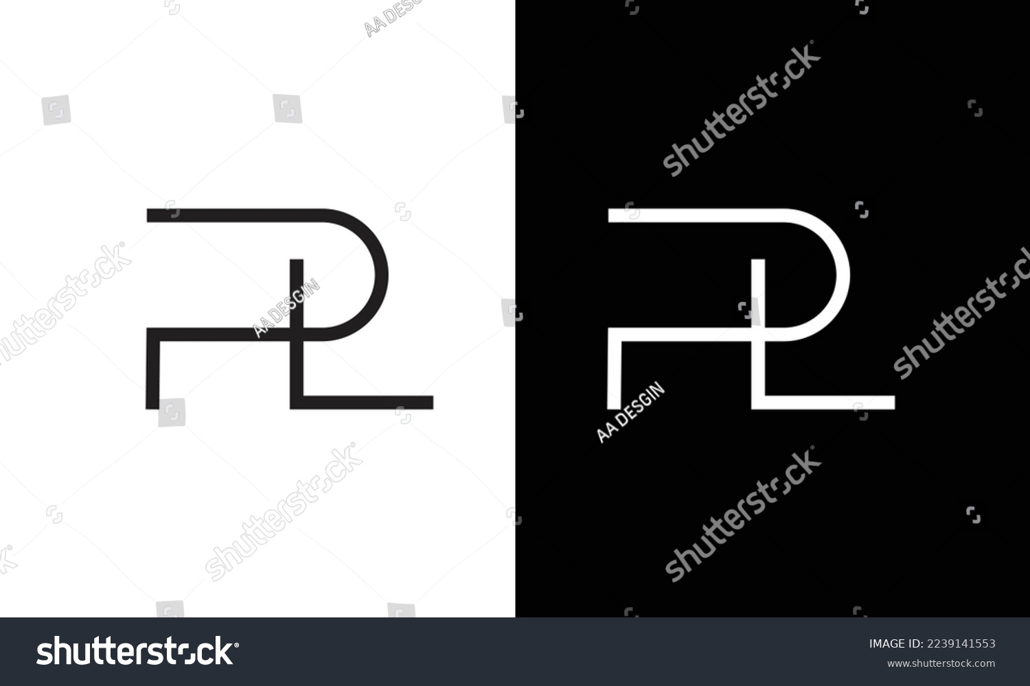 Creative Letter Pl Monogram Logo Design Stock Vector (Royalty Free ...