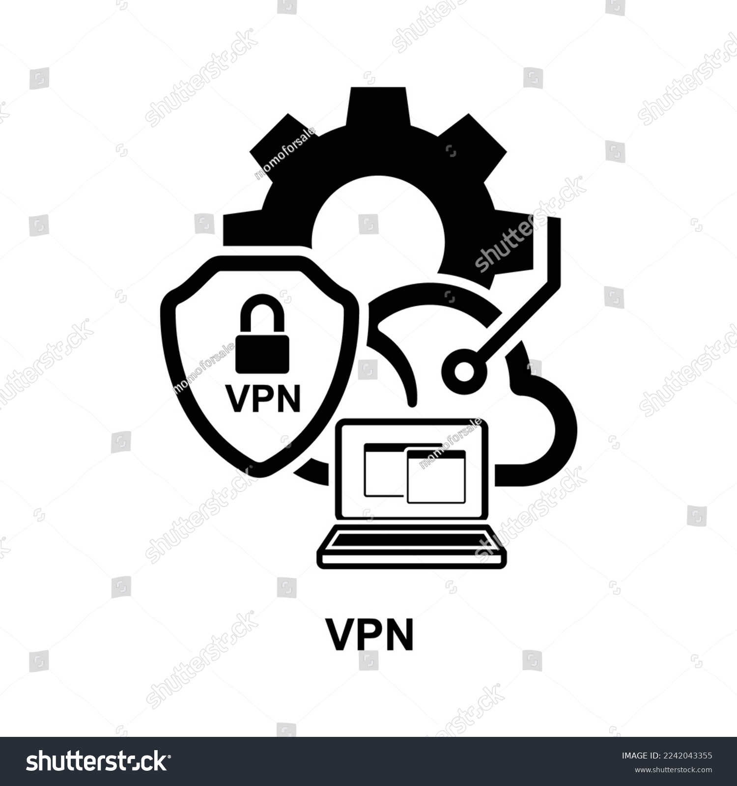 Vpn Icon Virtual Private Network Icon Stock Vector (Royalty Free ...