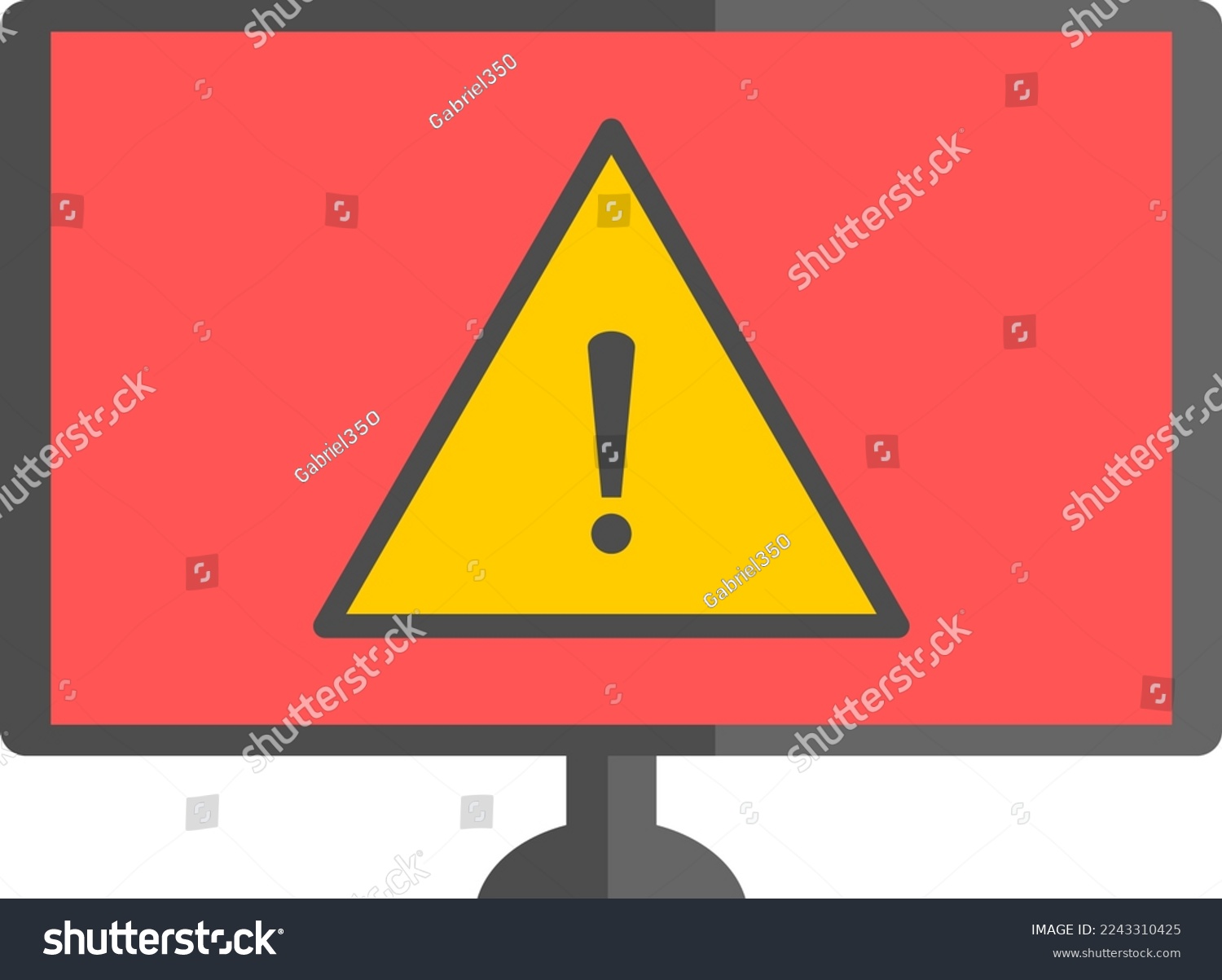 Computer Exclamation Mark Screen Computer Monitor Stock Vector (Royalty Free) 2243310425 ...