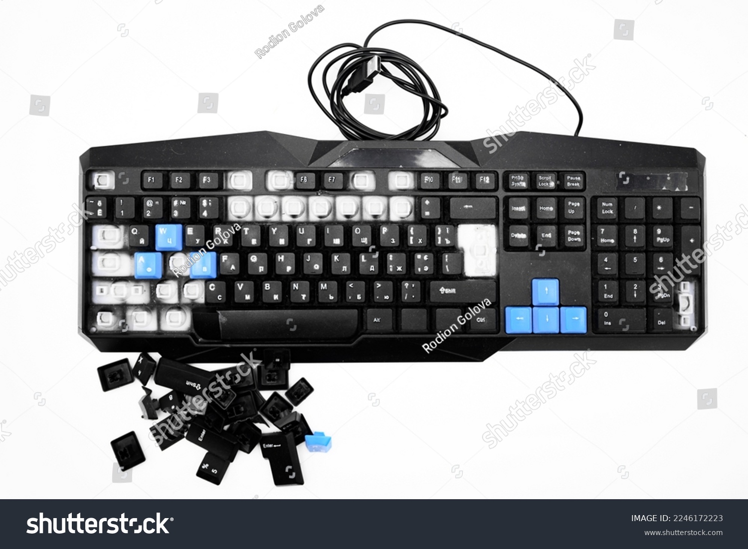 Broken Keyboard Destroyed Keyboard Black Pc Stock Photo 2246172223 | Shutterstock